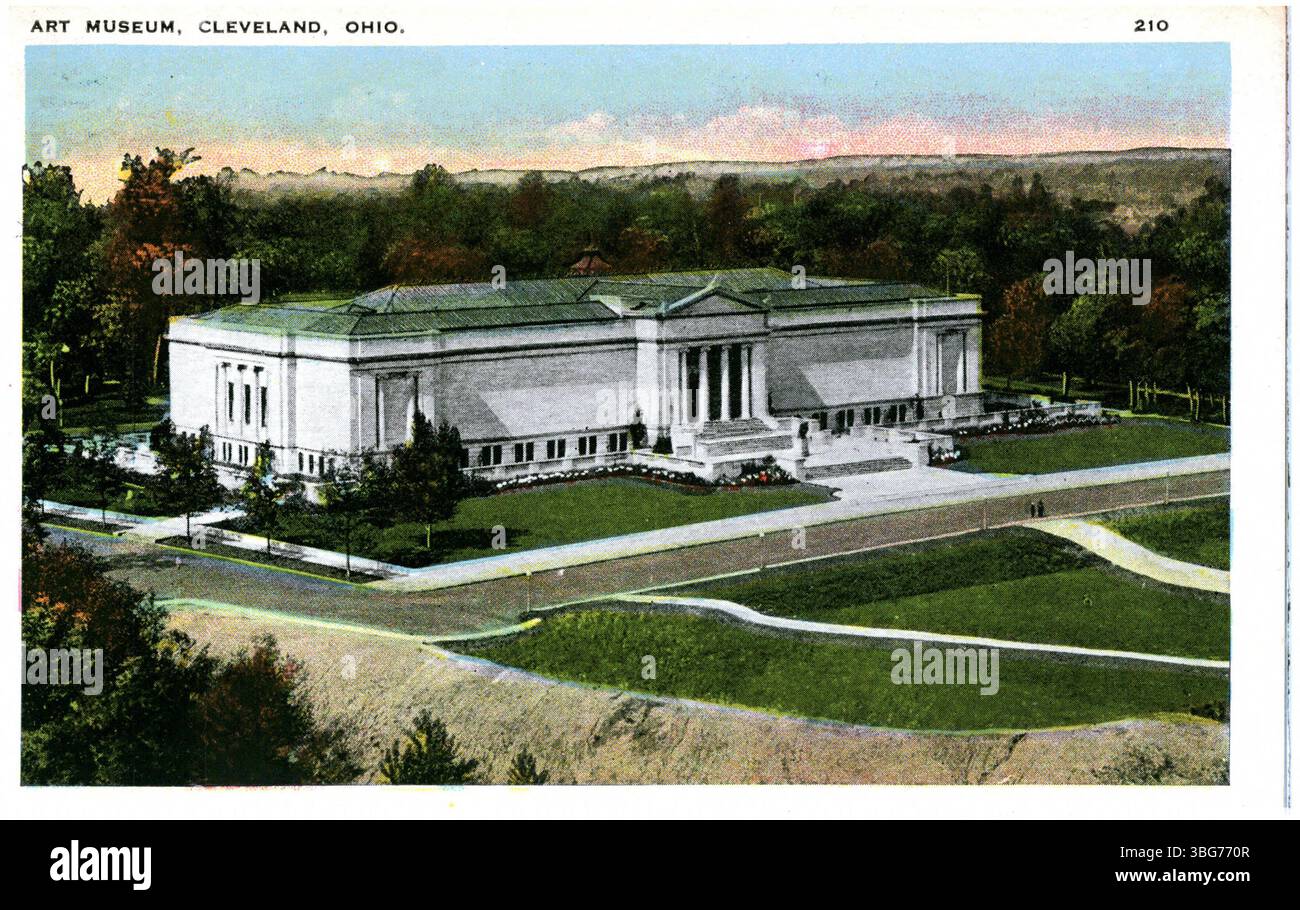This exterior view from 1925 shows the Cleveland Museum of Art, a ...