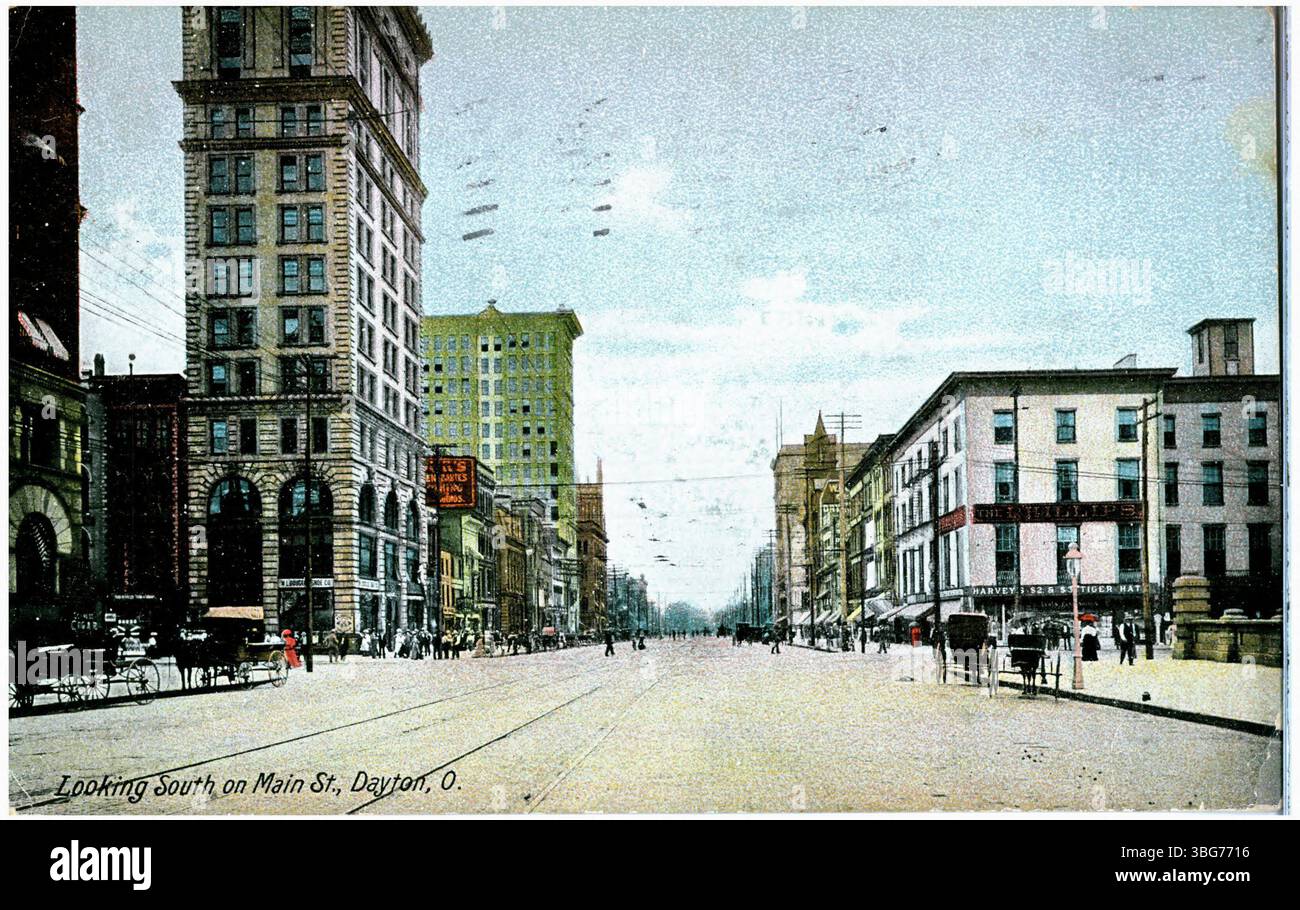 This 1911 photograph shows a view looking south on Main Street in ...