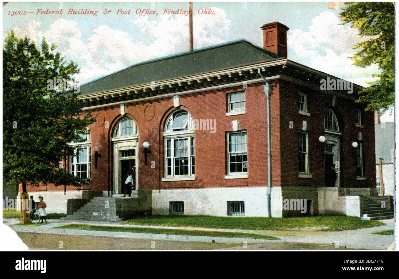 This postcard from 1908 shows the red brick United States Post Office ...