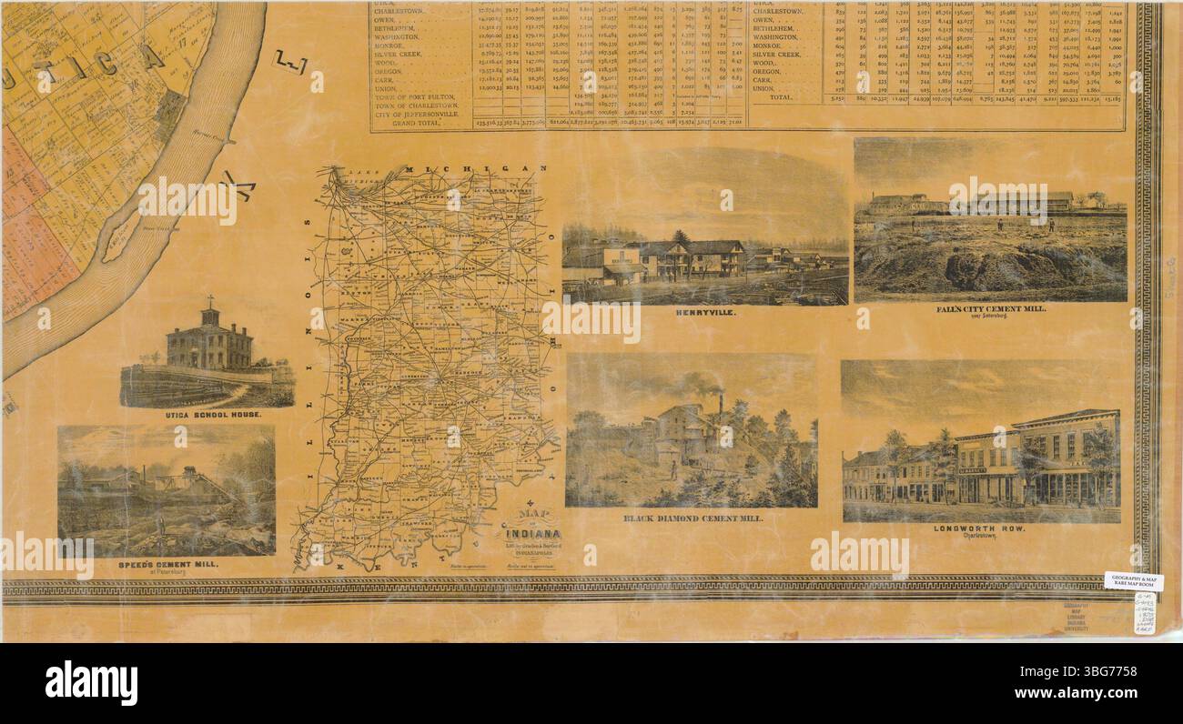 Map of Clark County, Indiana, created by George W. Davis in 1875. The ...