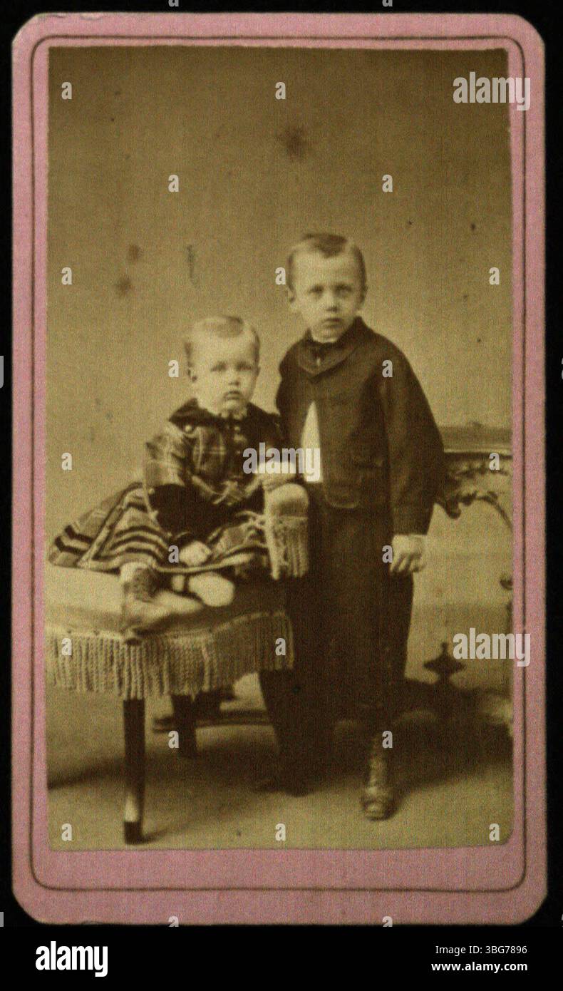 This 1874 image shows baby George and young Edward Jung, taken from the ...