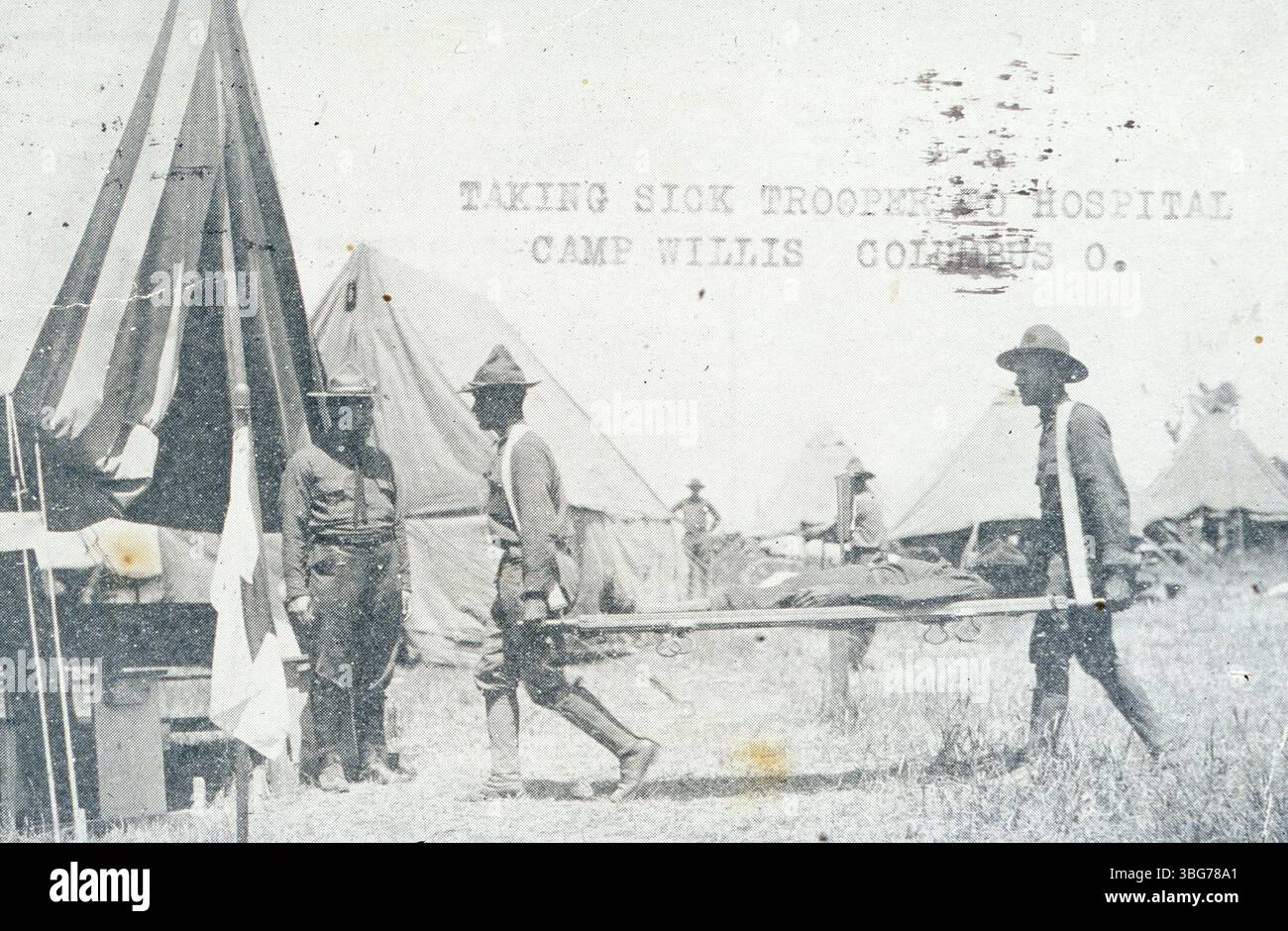 In 1916, a sick trooper is being transported to the hospital at Camp ...