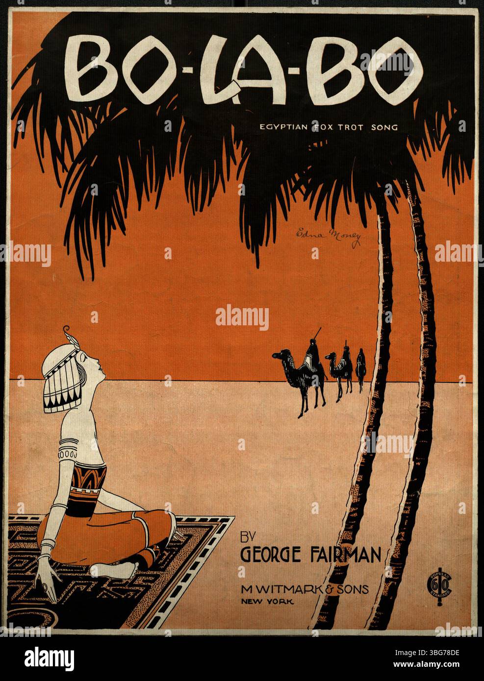 The 1919 cover of 'Bo La Bo' features an Egyptian woman seated on a ...