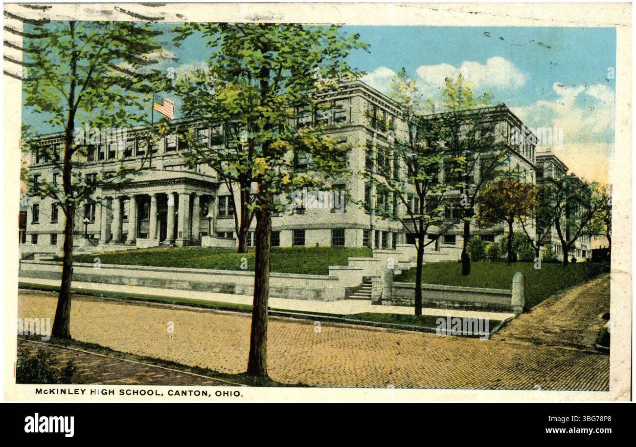 This 1921 photograph presents a frontal view of McKinley High School in ...