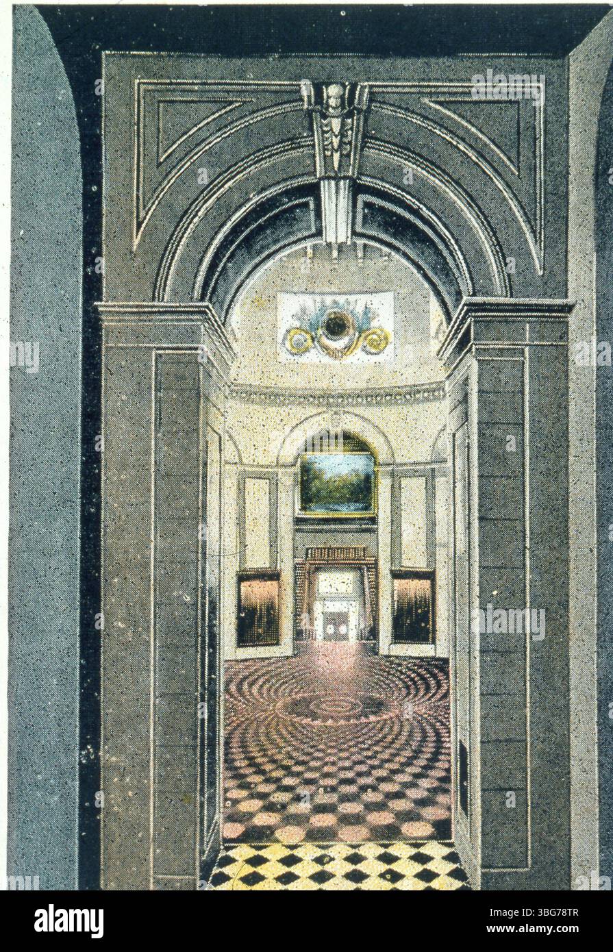 The Ohio Statehouse Rotunda Entrance, shown in a color postcard, is one ...