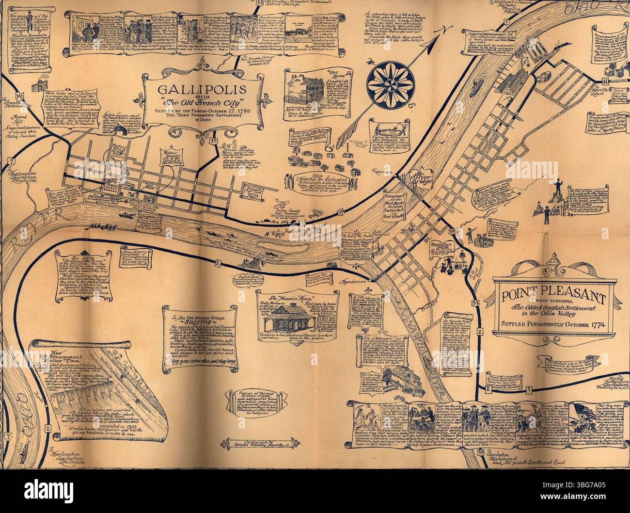 The 1937 Silver Bridge Cities brochure highlights Gallipolis and Point ...