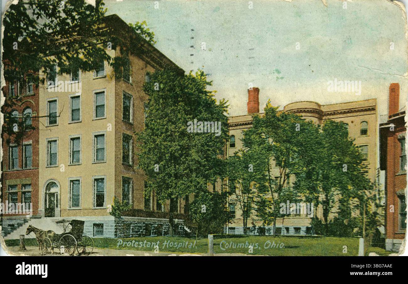 This photograph shows Protestant Hospital in Columbus, Ohio, founded in ...