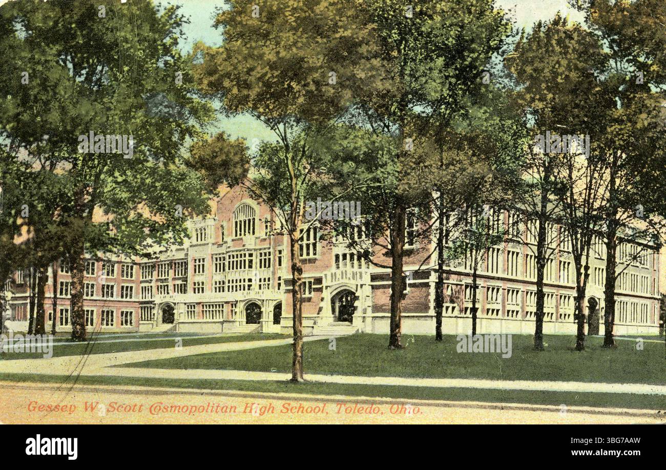 This color postcard features the Gessey W. Scott Cosmopolitan High ...