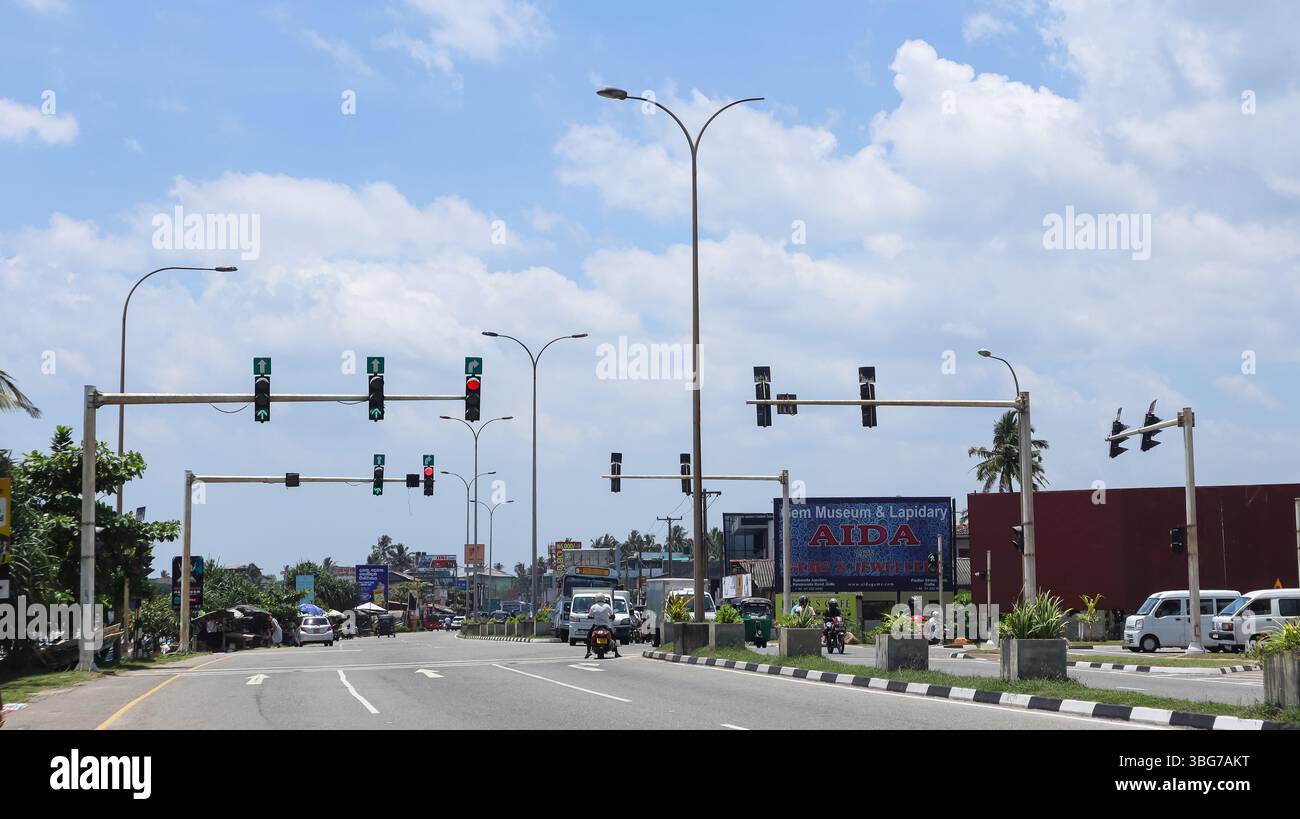 Sri Lanka, Galle, The View of Broad Roads and Highway Signals of Galle ...
