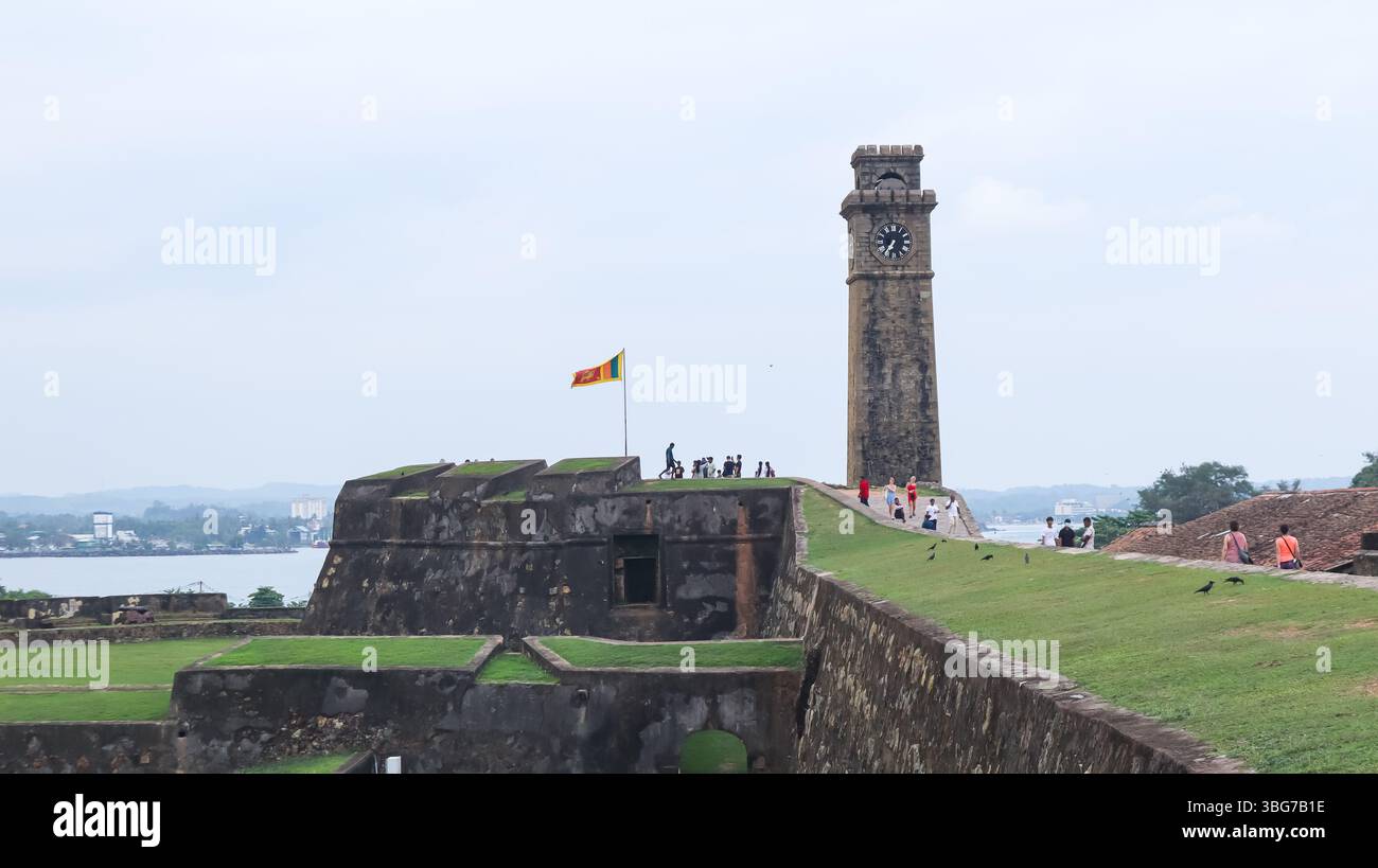 Sri Lanka, Galle, Galle Fort Clock Tower, Dutch Fort, with Sri Lankan ...