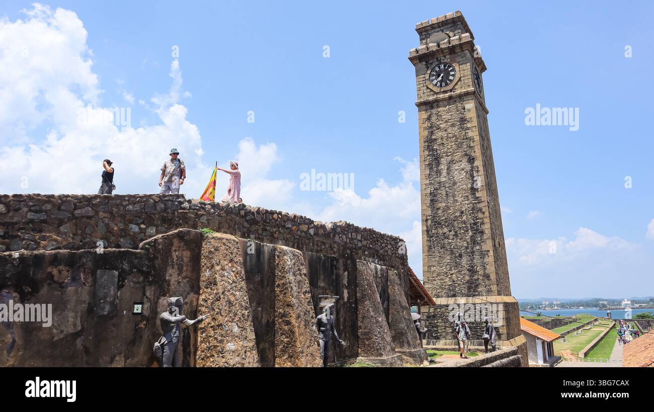 Sri Lanka, Galle, Galle Fort Clock Tower, Dutch Fort, with Sri Lankan ...