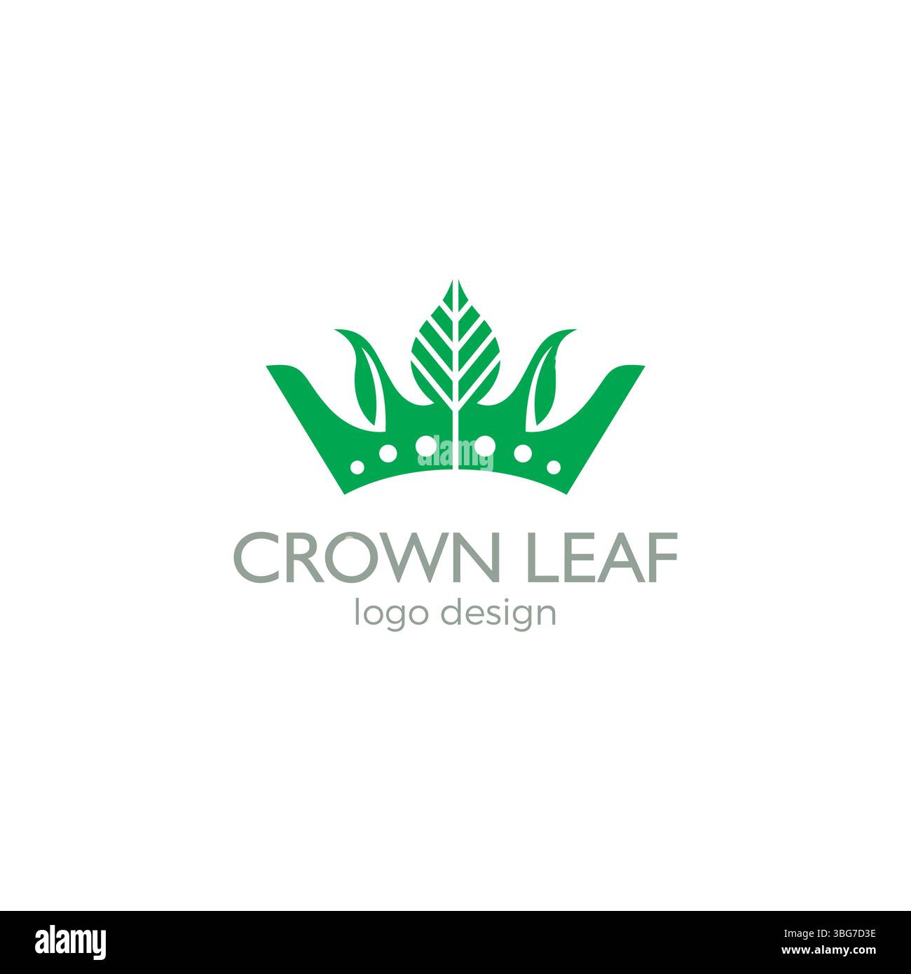 Crown Leaf Logo Vector Illustration Stock Vector Image & Art - Alamy
