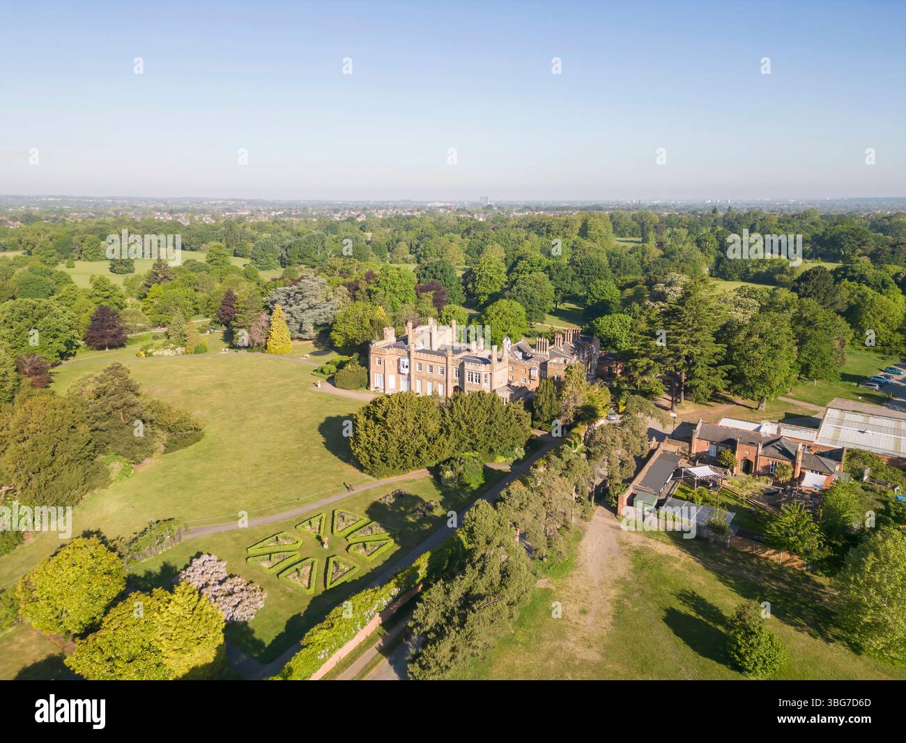 aerial view of nonsuch park and mansion a grade 2 listed georgian ...