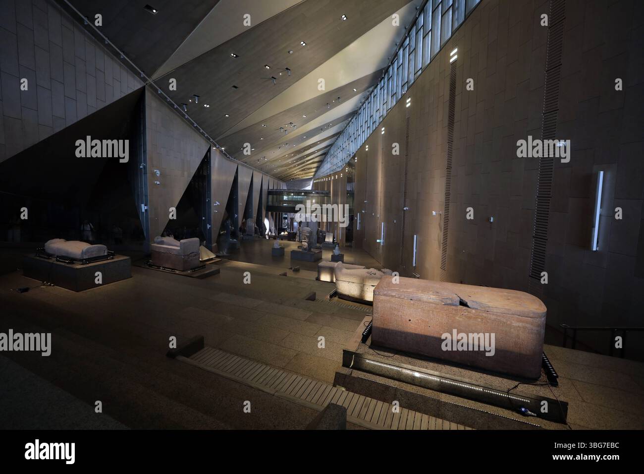 The Grand Egyptian Museum in Egypt Pharaonic status displayed at the ...