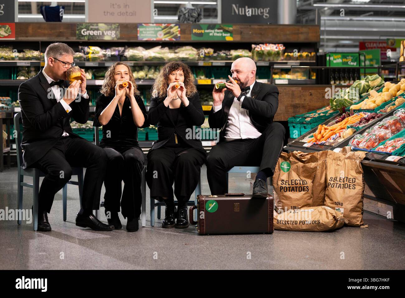 EDITORIAL USE ONLY (Left to right) Patrick Johns, Clare Graham, Rosanna ...