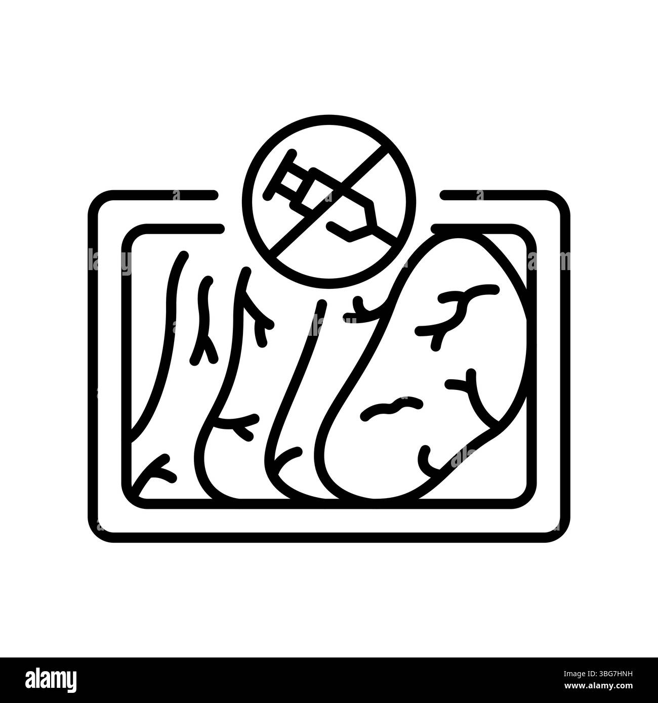 hormones free meat black line icon for digital and print projects ...
