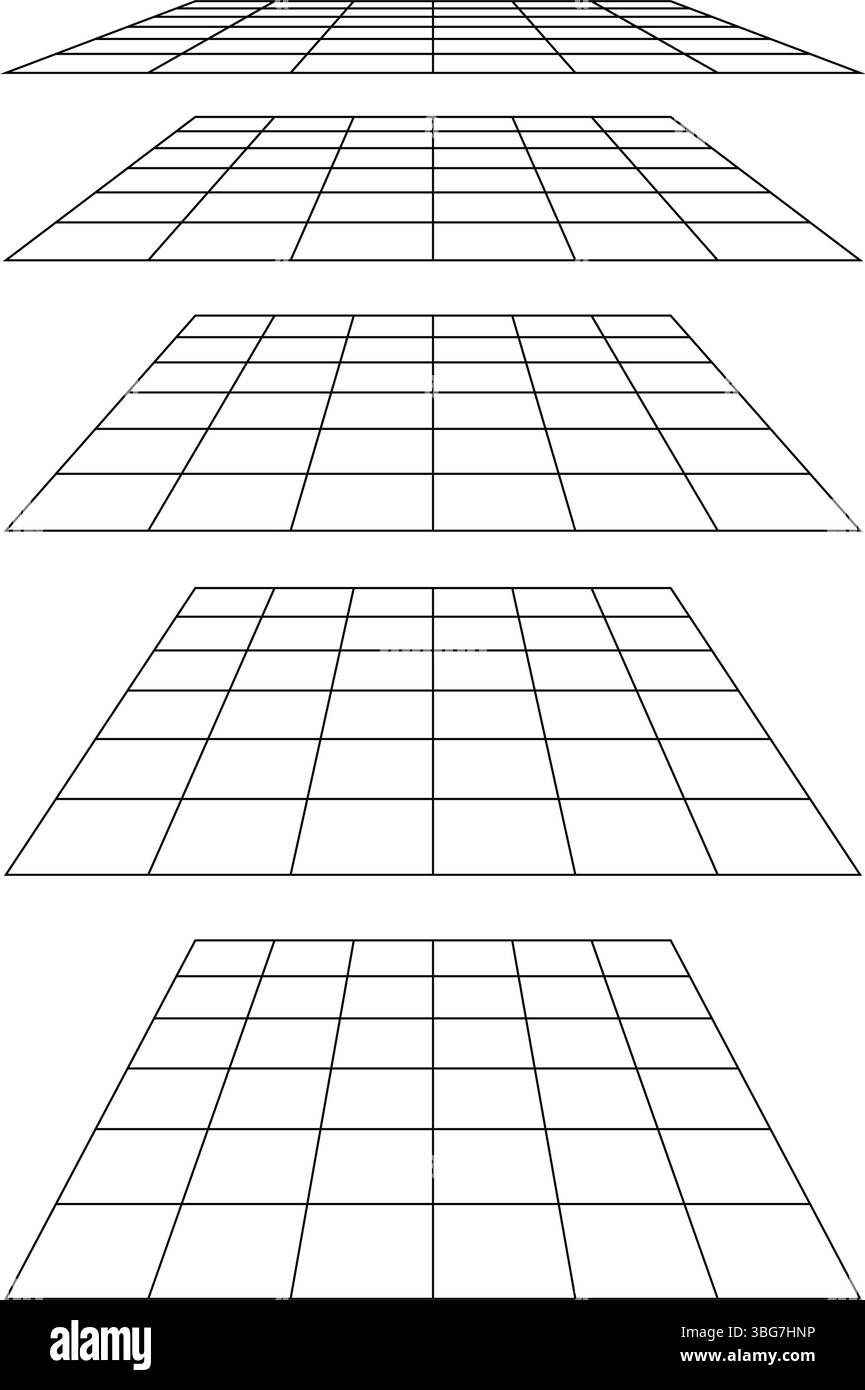 3d wireframe perspective grid room template design vector illustration ...