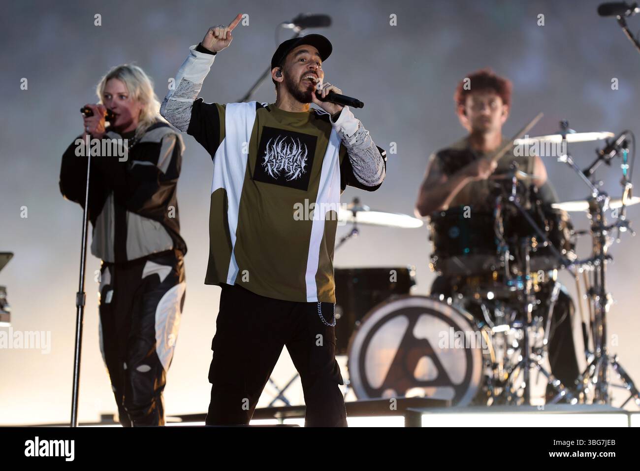 Linkin Park perform on stage prior to the UEFA Champions League Final ...