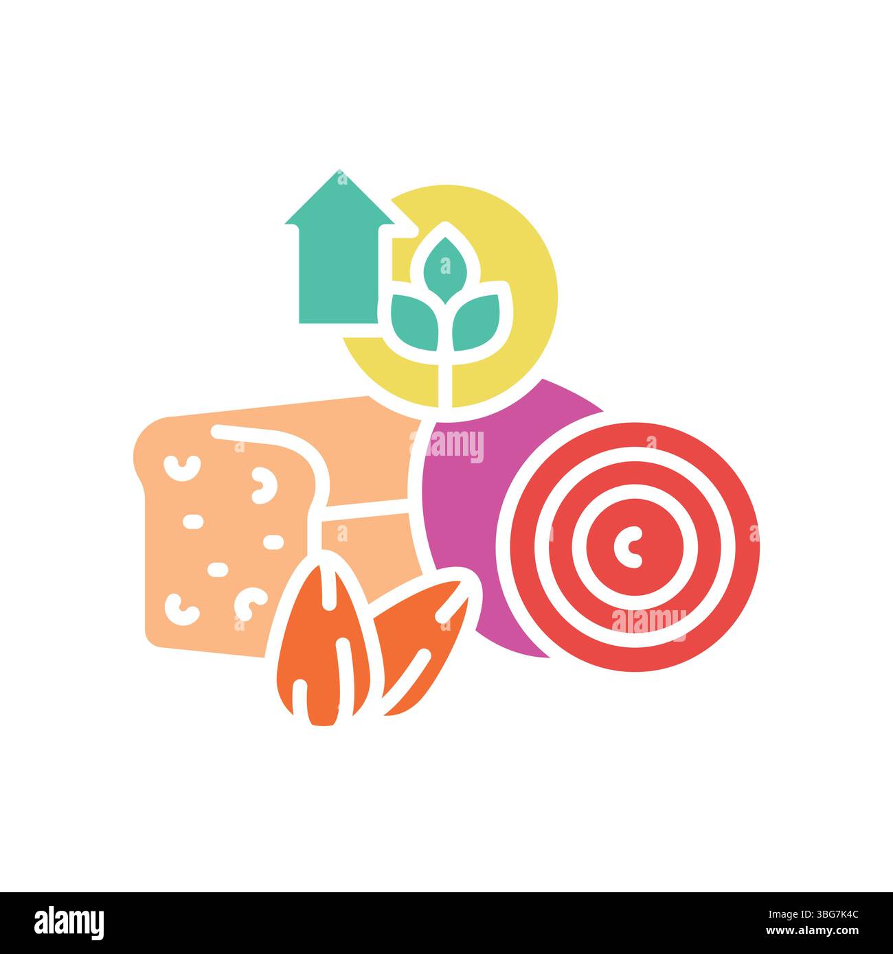 High fiber color flat icon for digital and print projects. Minimal ...