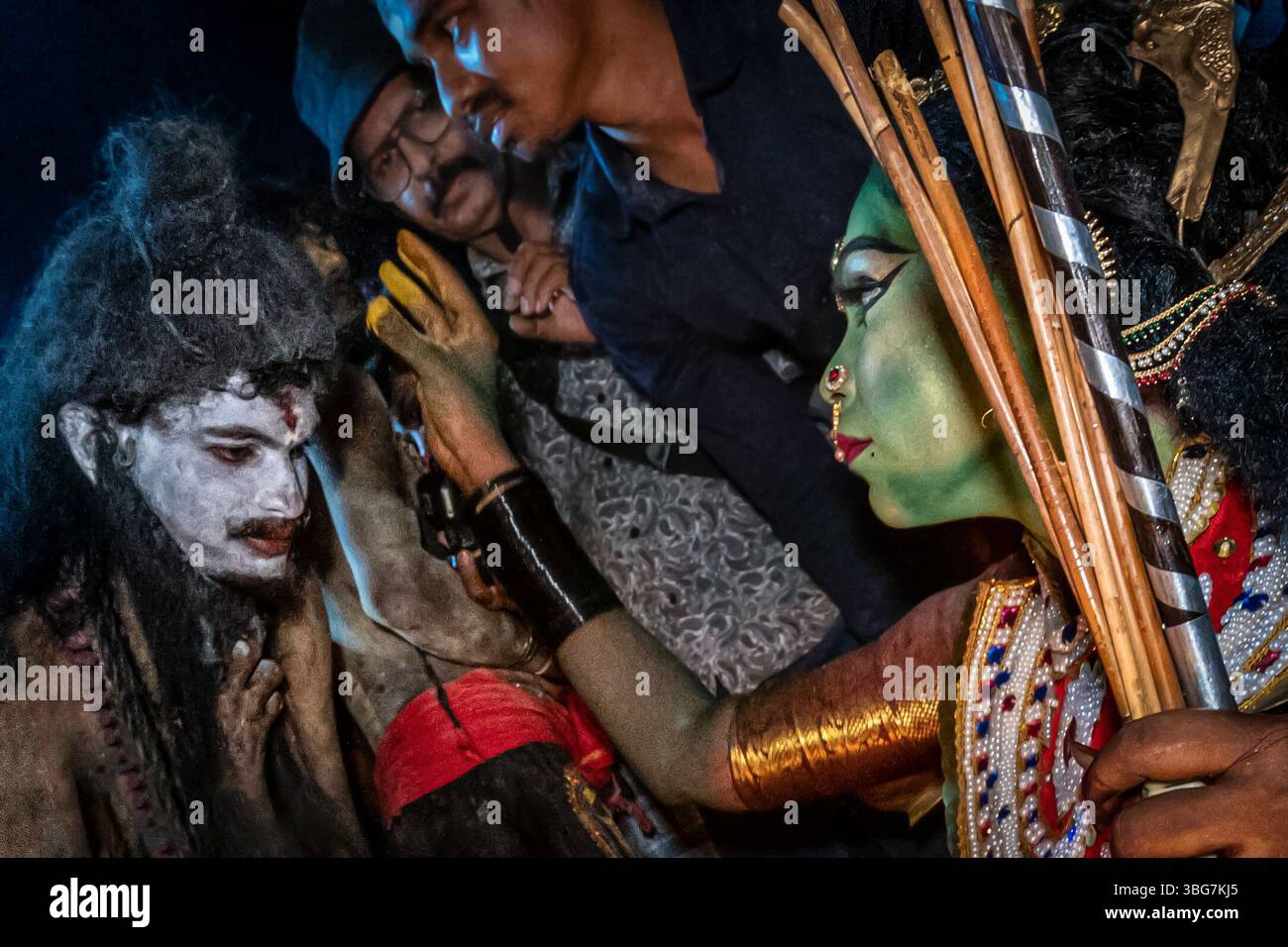 The parade ends in the beach of Kulasai village. The devotees are ...