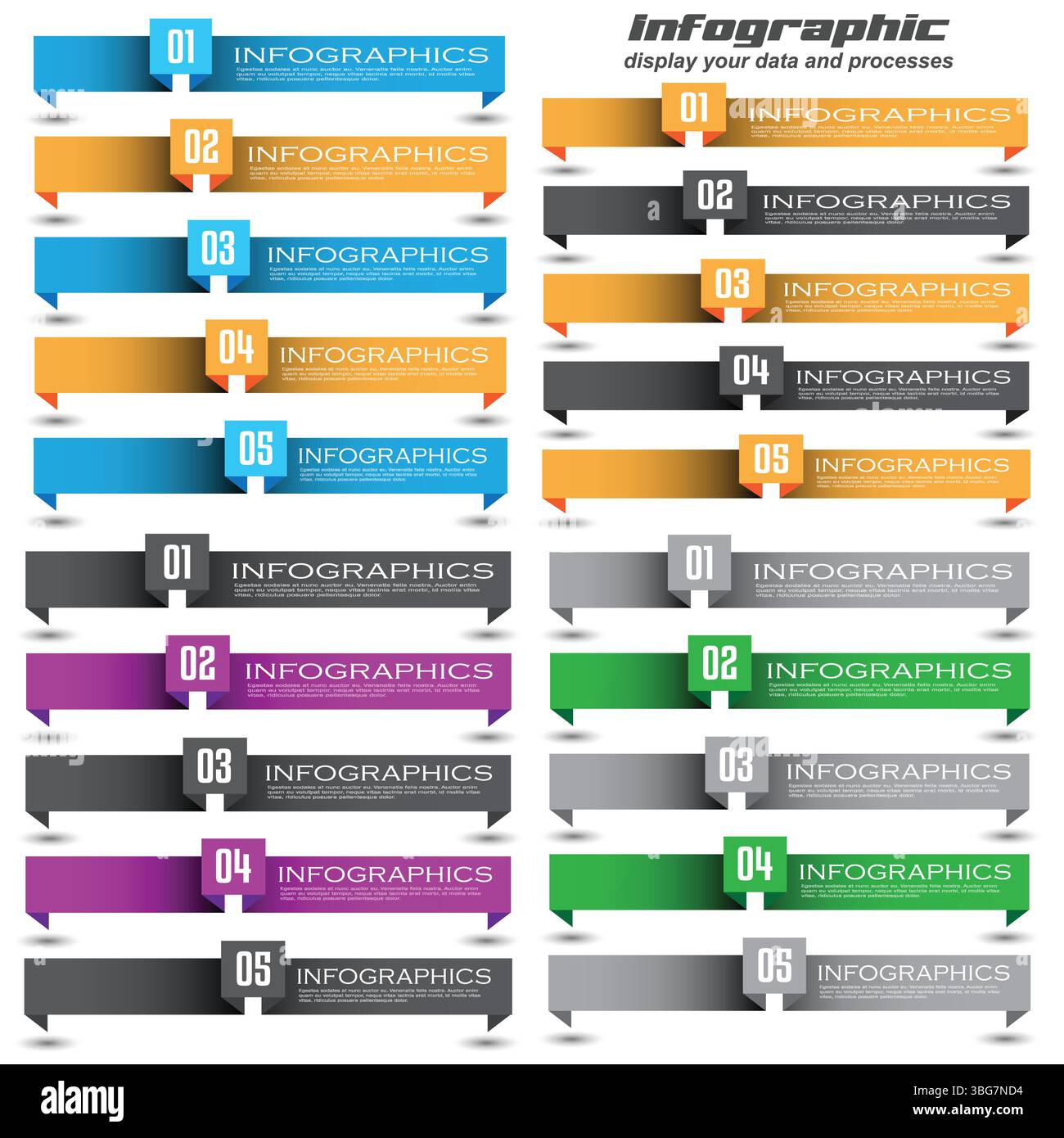 Collection infographic template for modern data visualization and ...