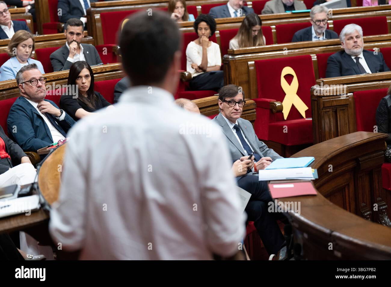 The president of the Generalitat de Catalunya, Salvador Illa, during a ...