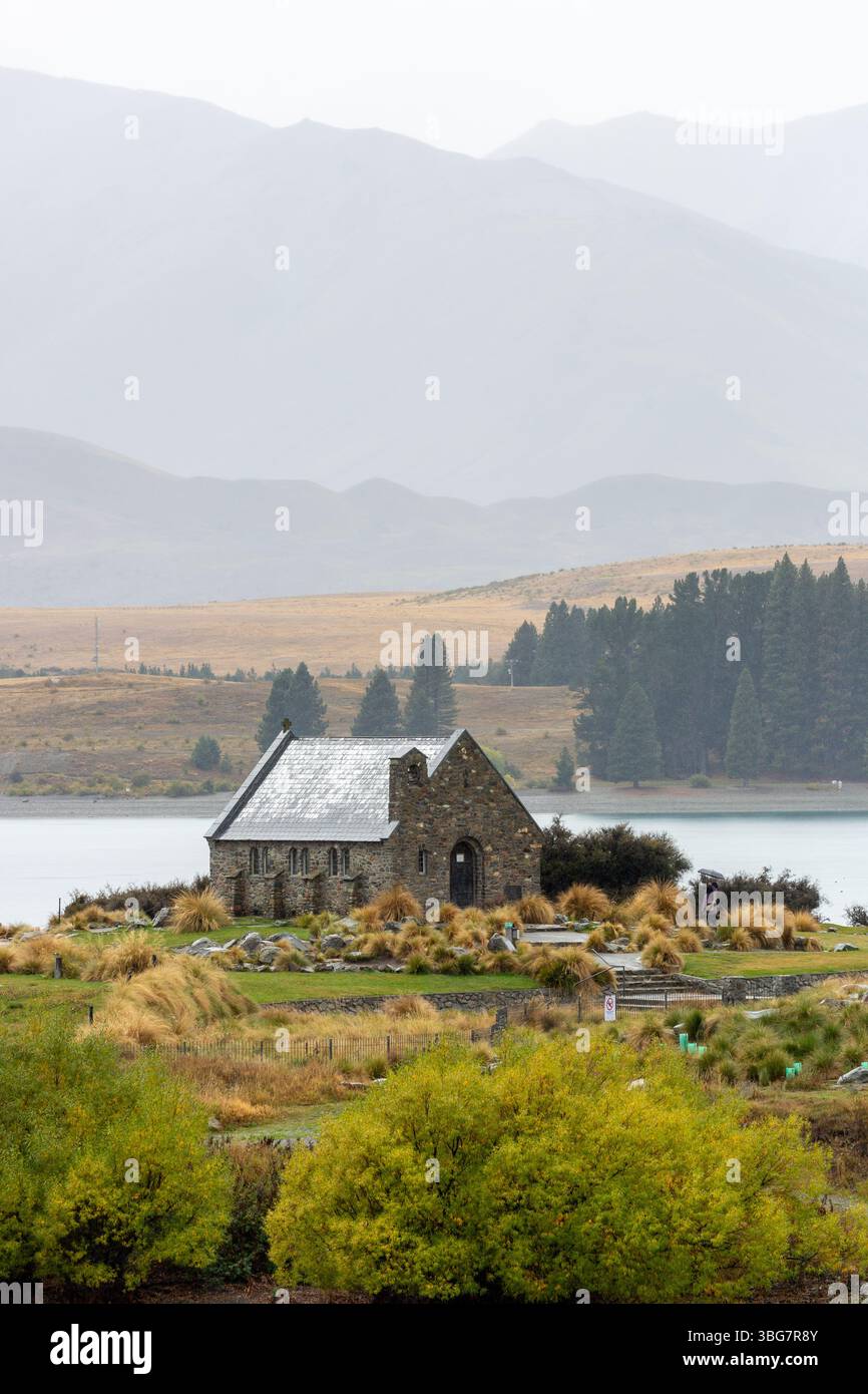 The Church of the Good Shepherd on the shores of Lake Tekapo on the ...