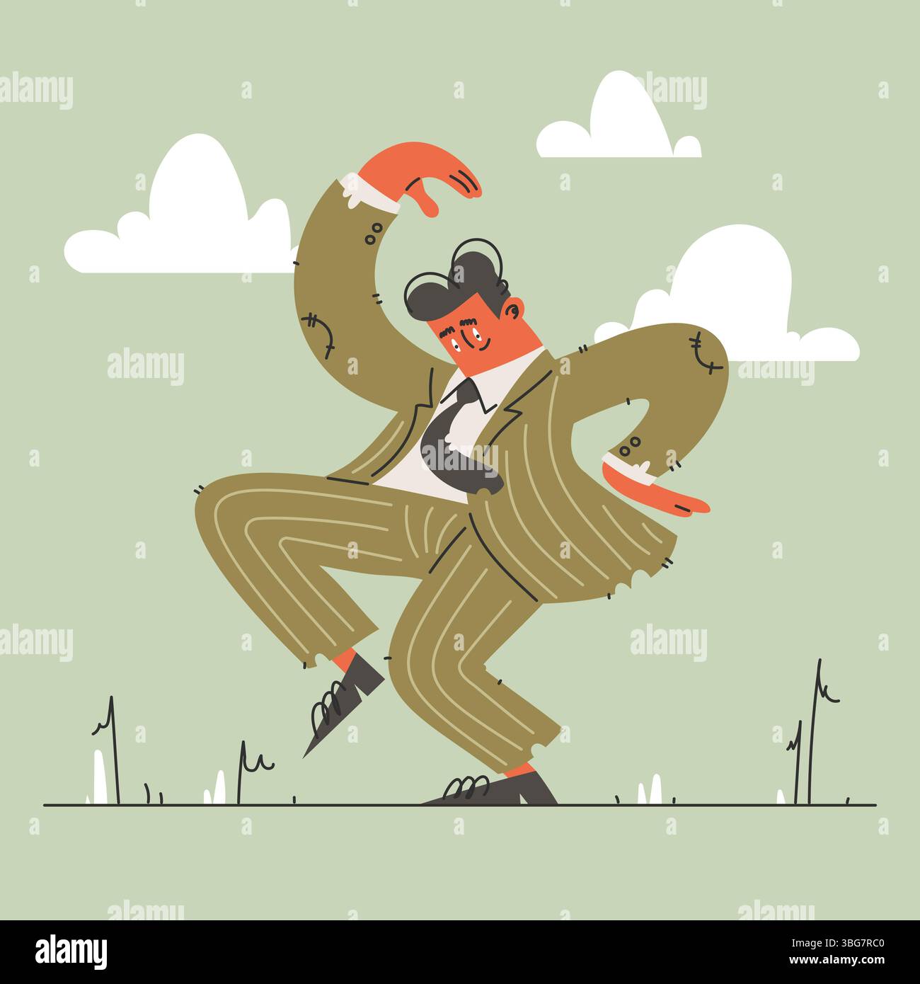 Joyful man in green Stock Vector Images - Alamy