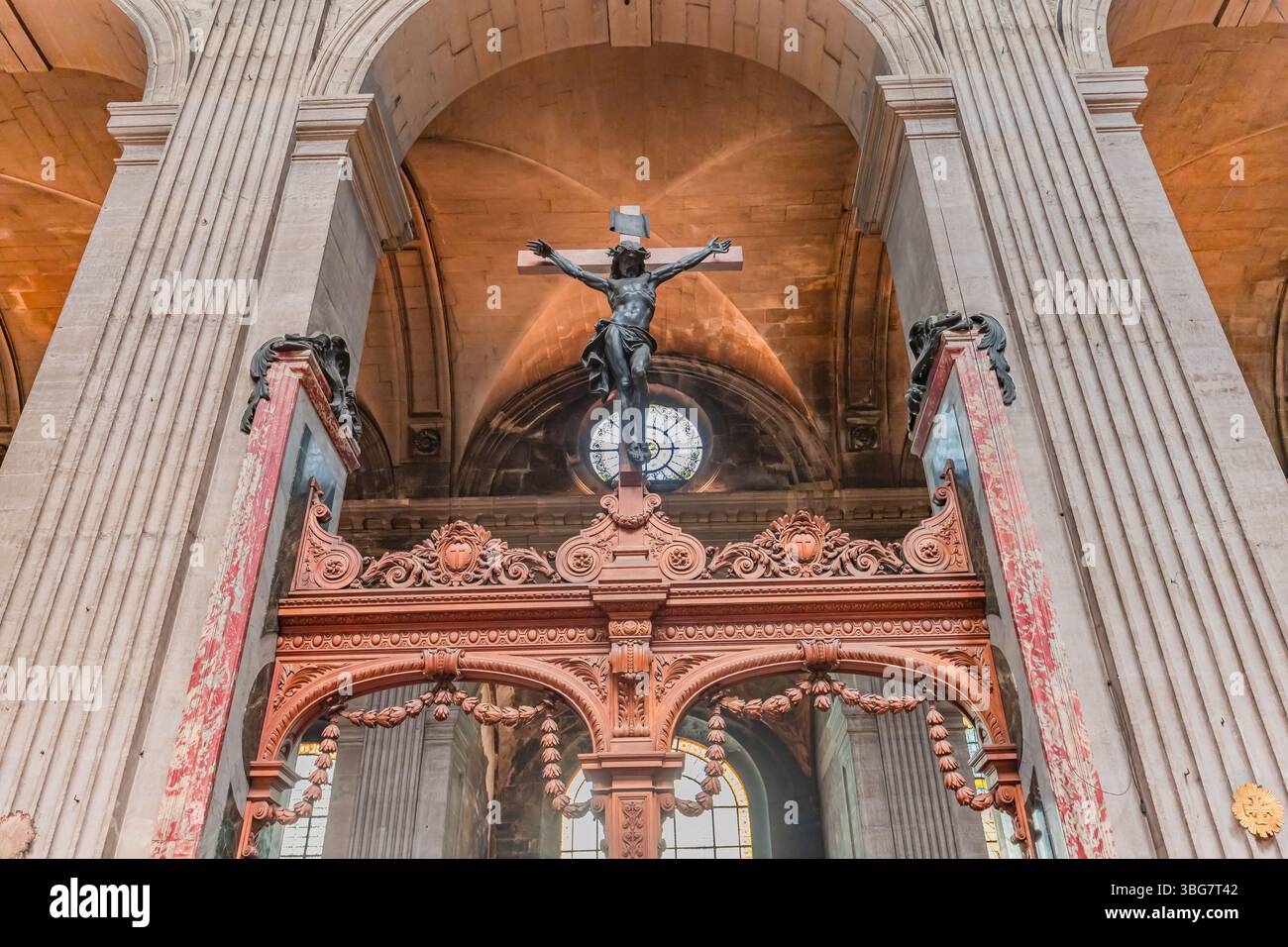 PARIS, FRANCE, MAY 29, 2025 : central nace architectural details of ...
