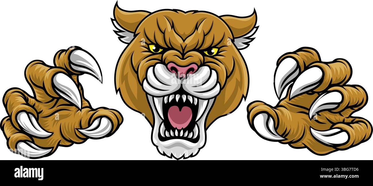 Cougar Panther Mountain Lion Puma Sports Mascot Stock Vector Image ...