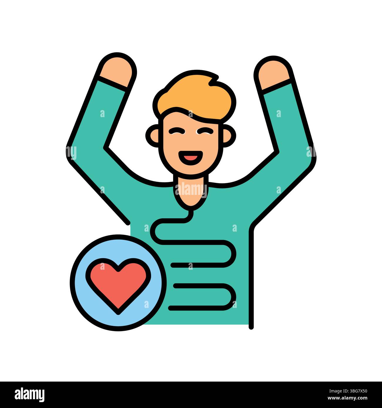 Gut health color flat icon for digital and print projects. Minimal ...