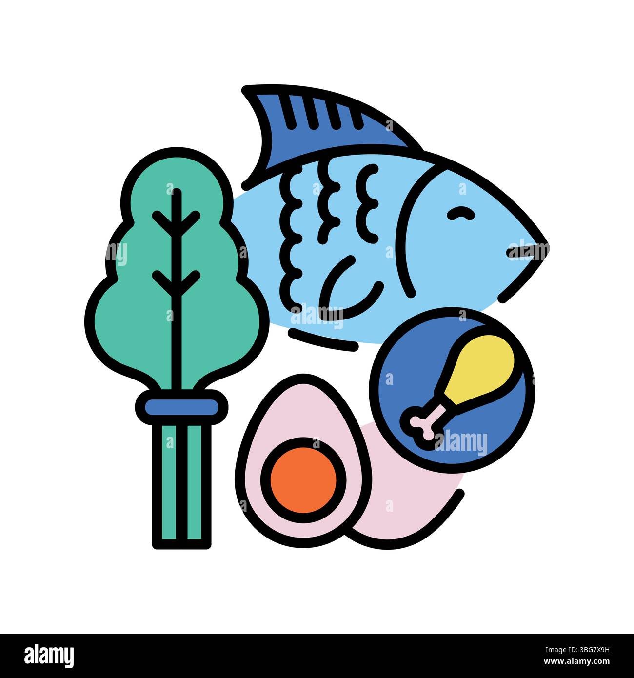 Paleo friendly color line icon for digital and print projects. Minimal ...
