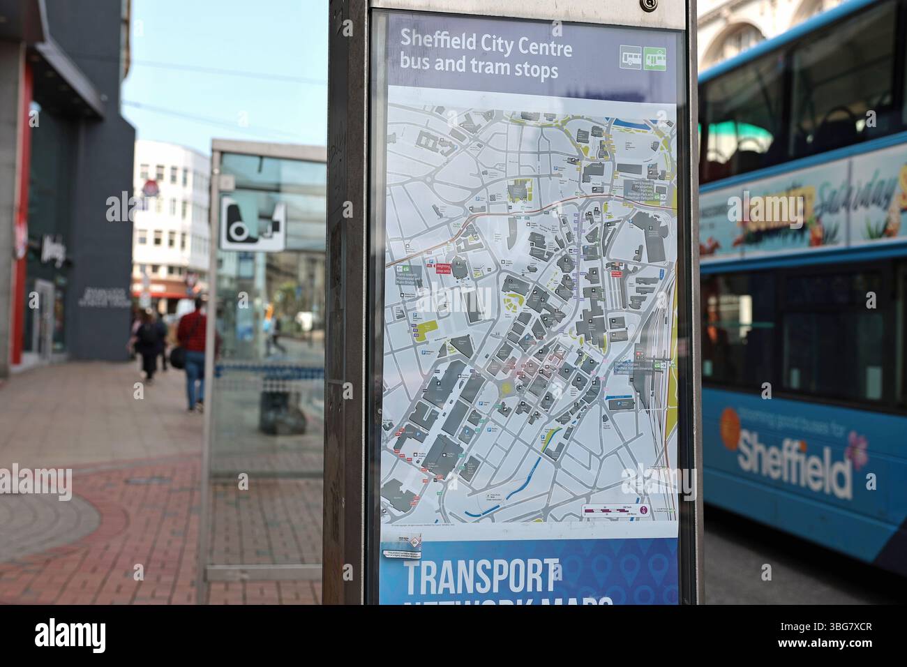 A map of the Sheffield public transport network, incorporating bus and ...