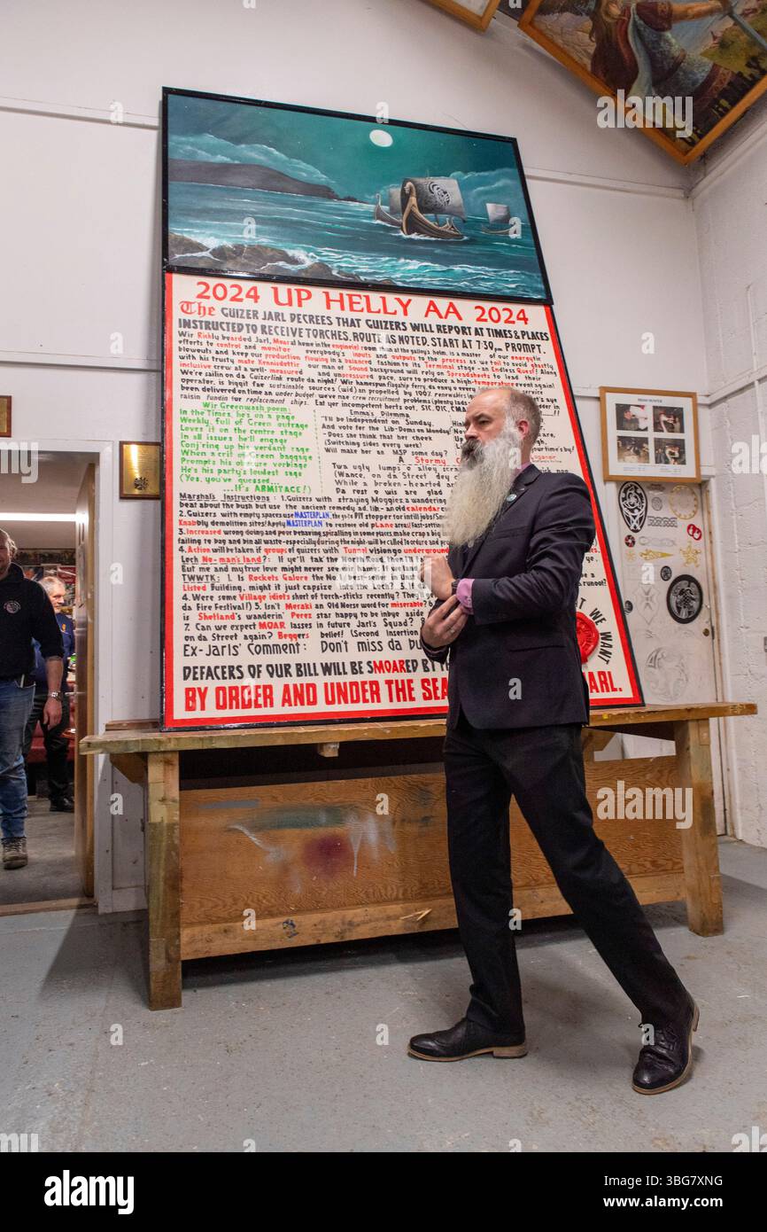 In a deeply rooted tradition, the Guizer Jarl signs the Proclamation ...