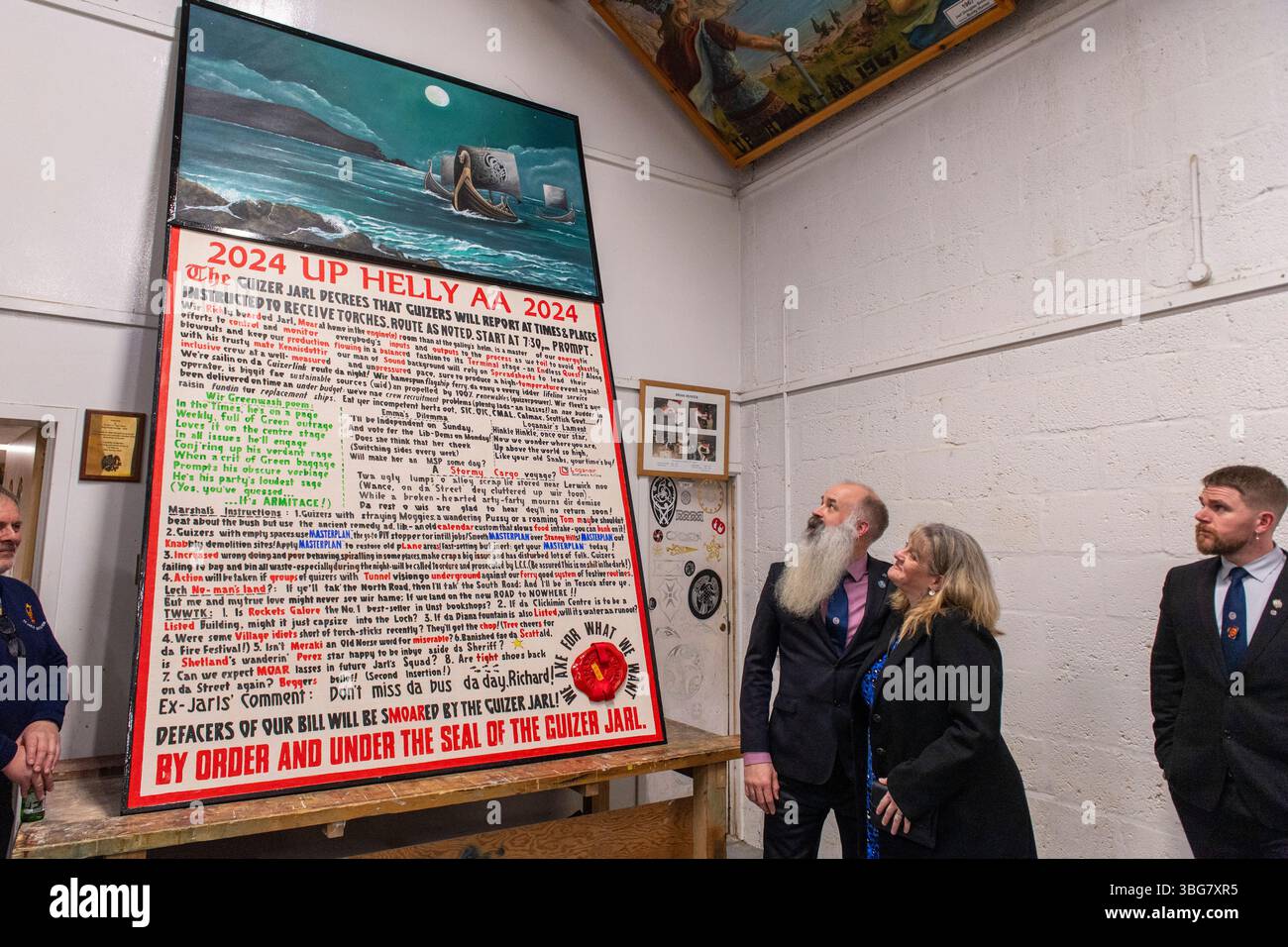 In a deeply rooted tradition, the Guizer Jarl signs the Proclamation ...