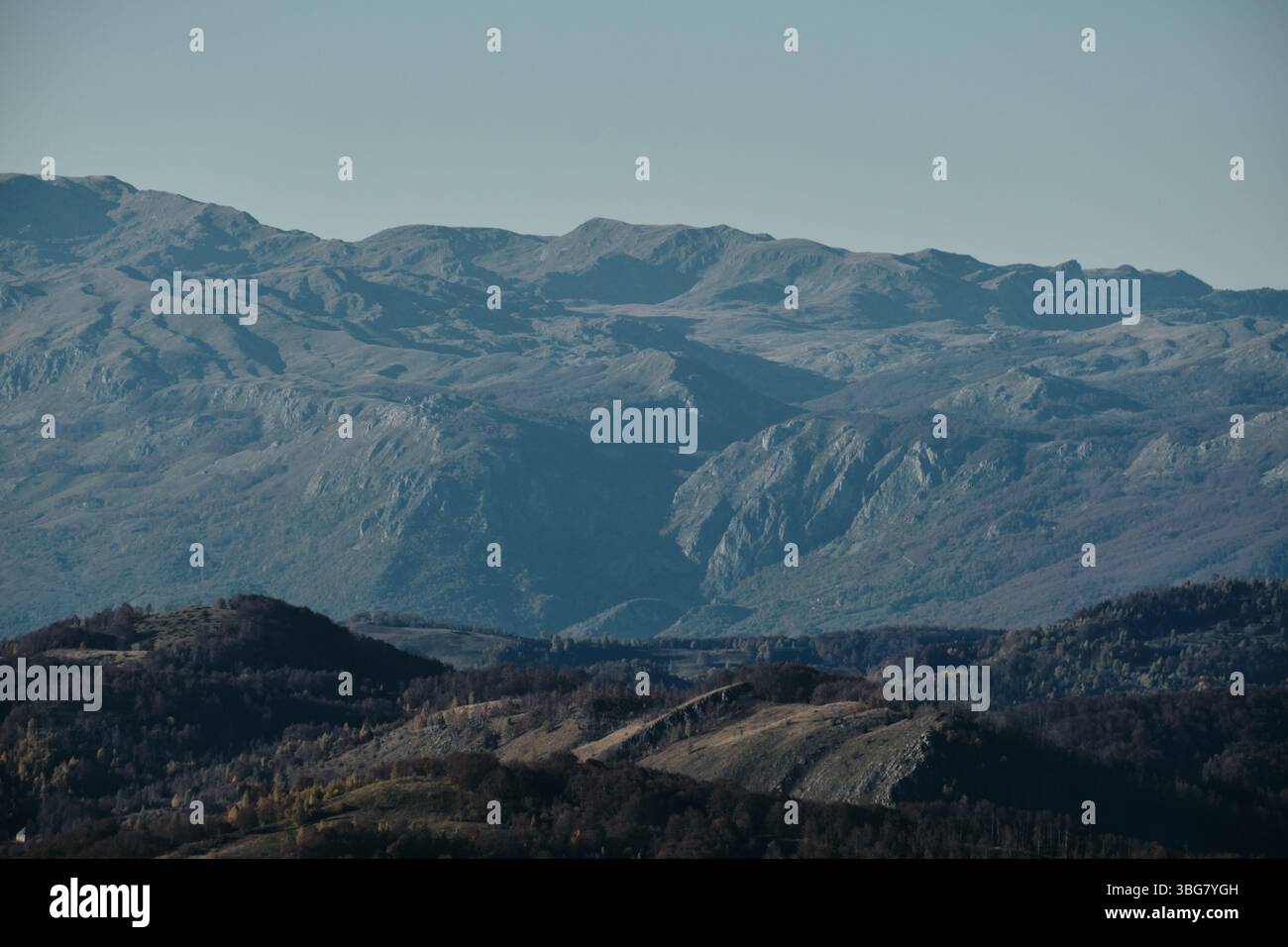 Dramatic view of Komovi mountains in Montenegro during autumn ...