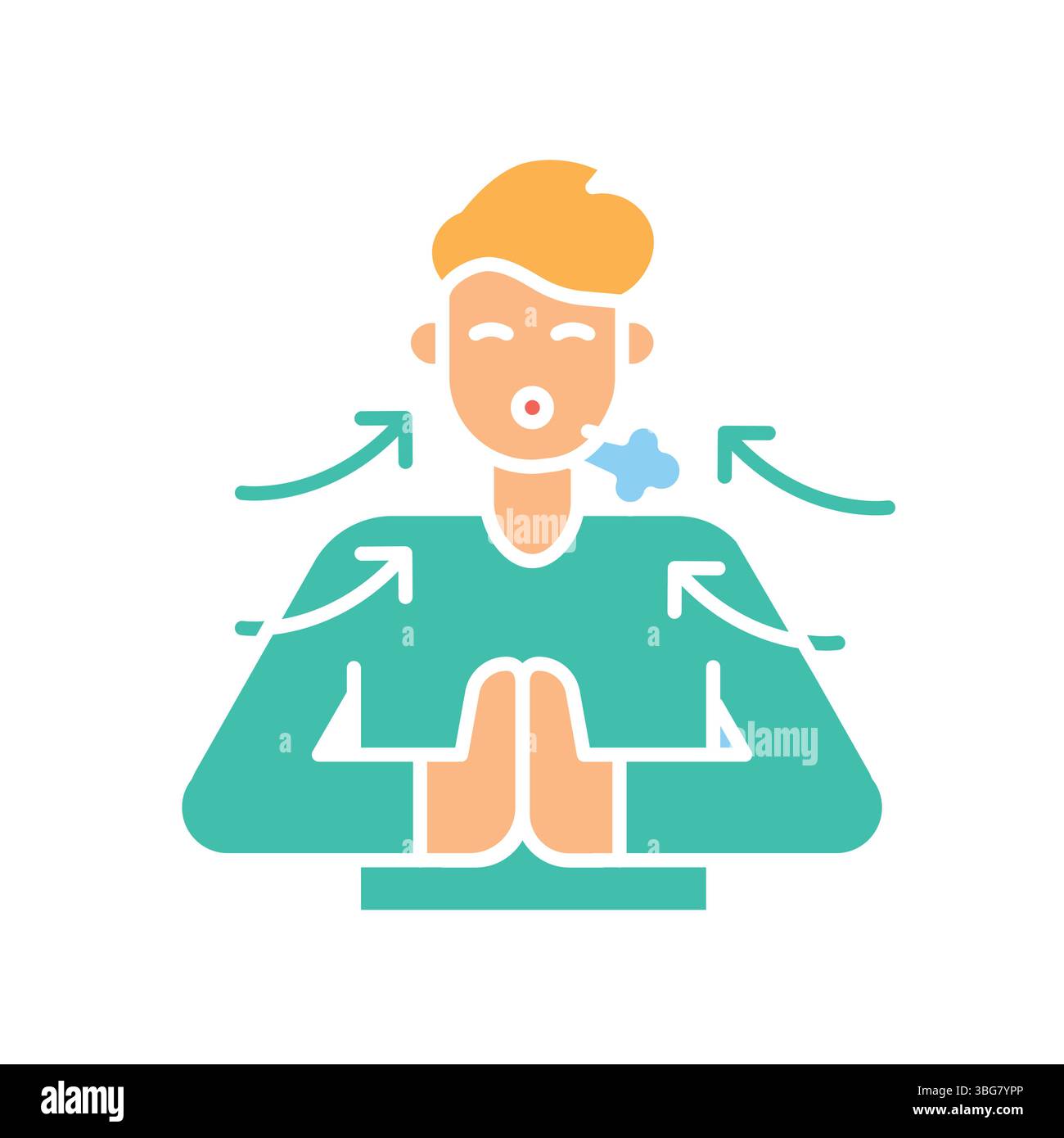 Breathwork color flat icon for digital and print projects. Minimal ...