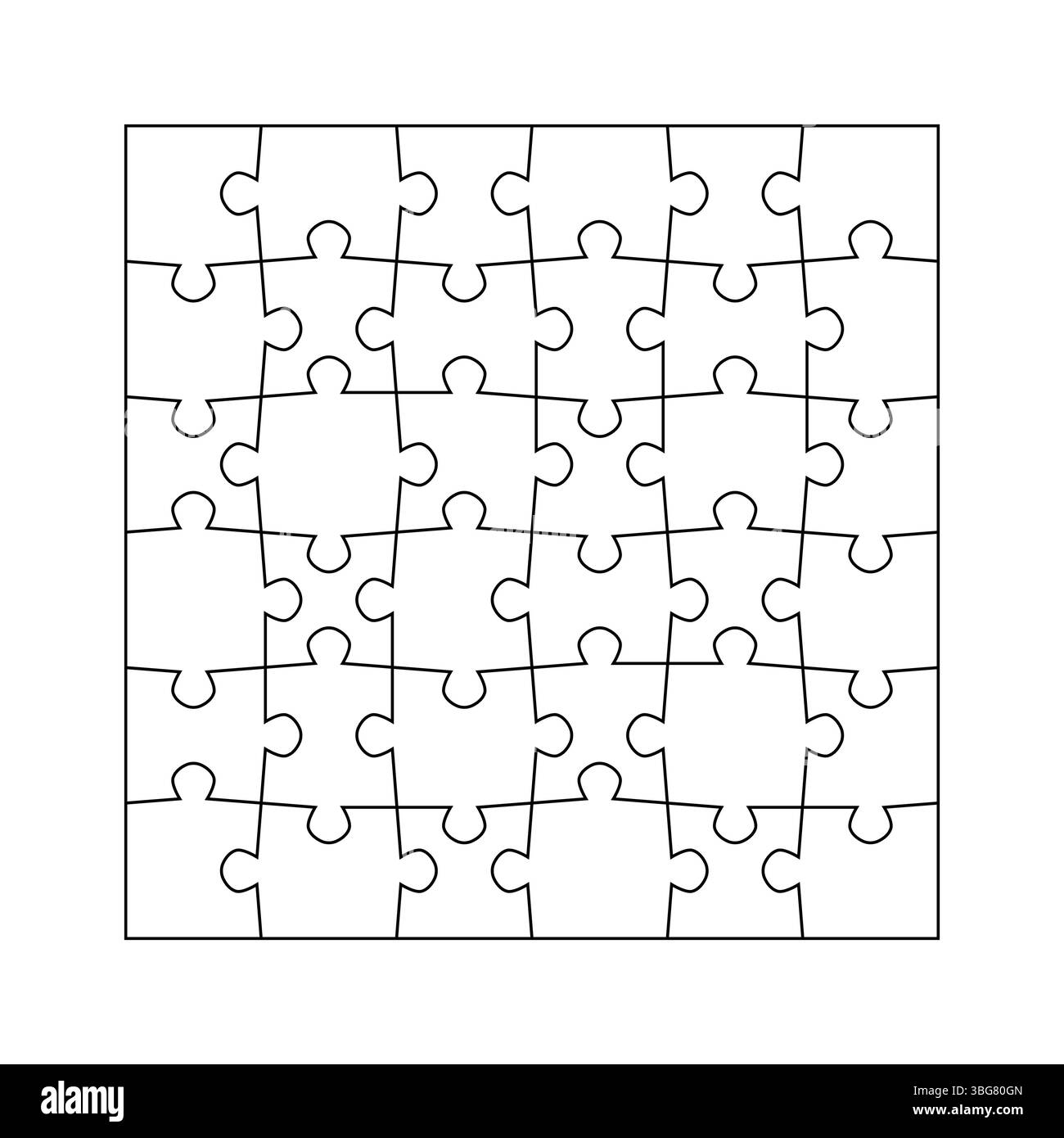 Jigsaw puzzle blank template. Cutting lines grid design for kigs jigsaw ...