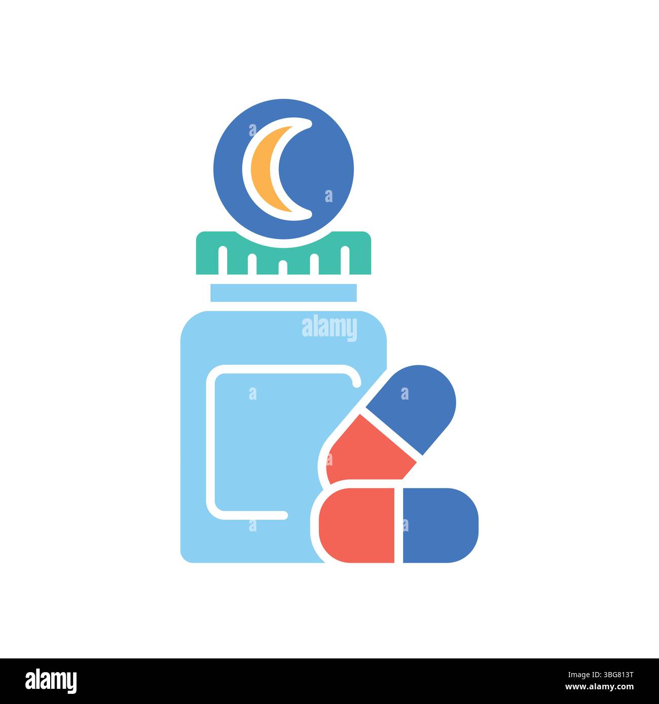 Melatonin optimization color flat icon for digital and print projects ...