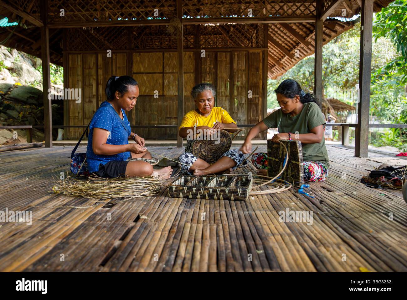 June 2, 2025: Indigenous Mangyan Women Weaving Traditional Bamboo ...