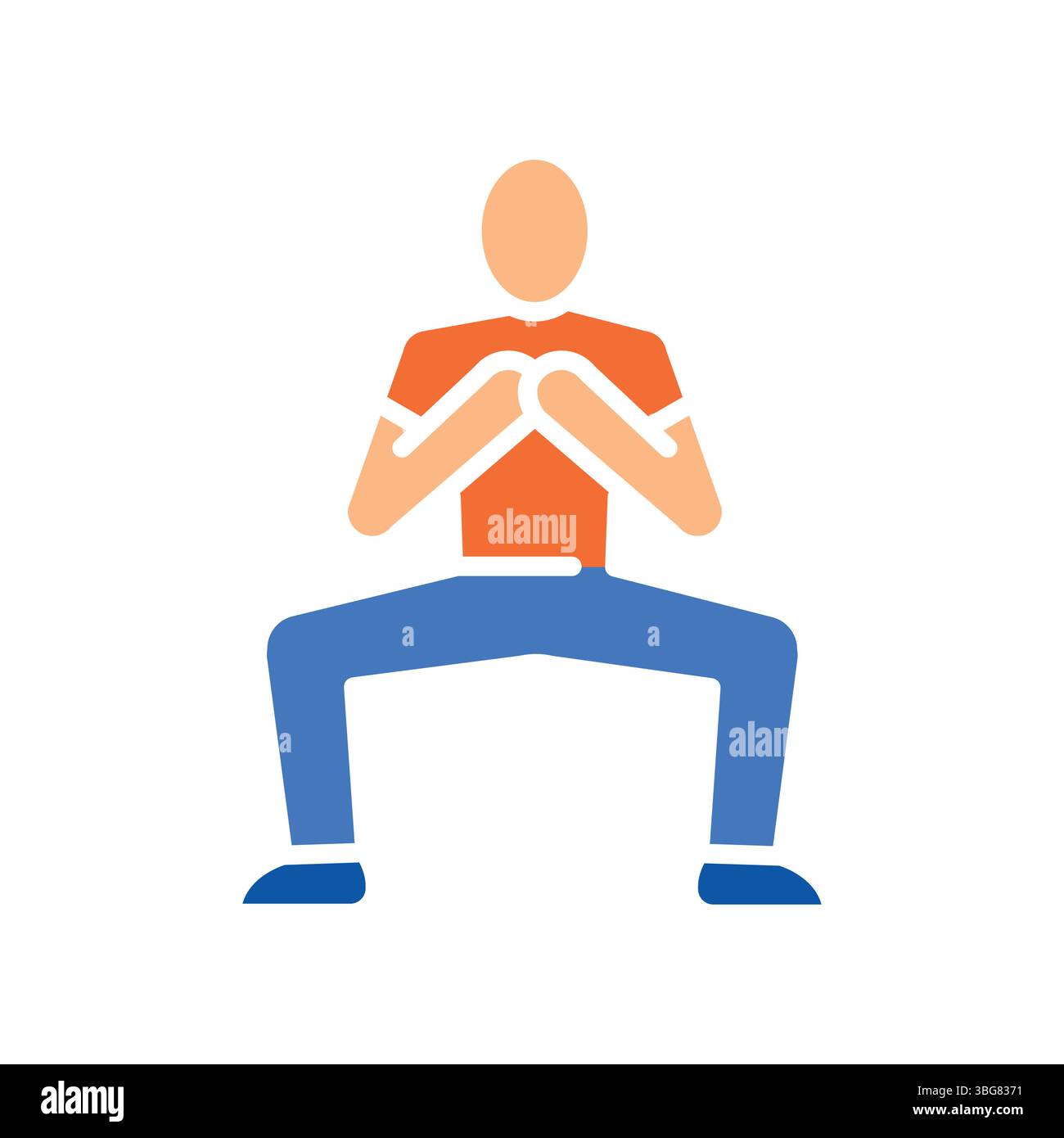 bodyweight squat color flat icon for digital and print projects ...