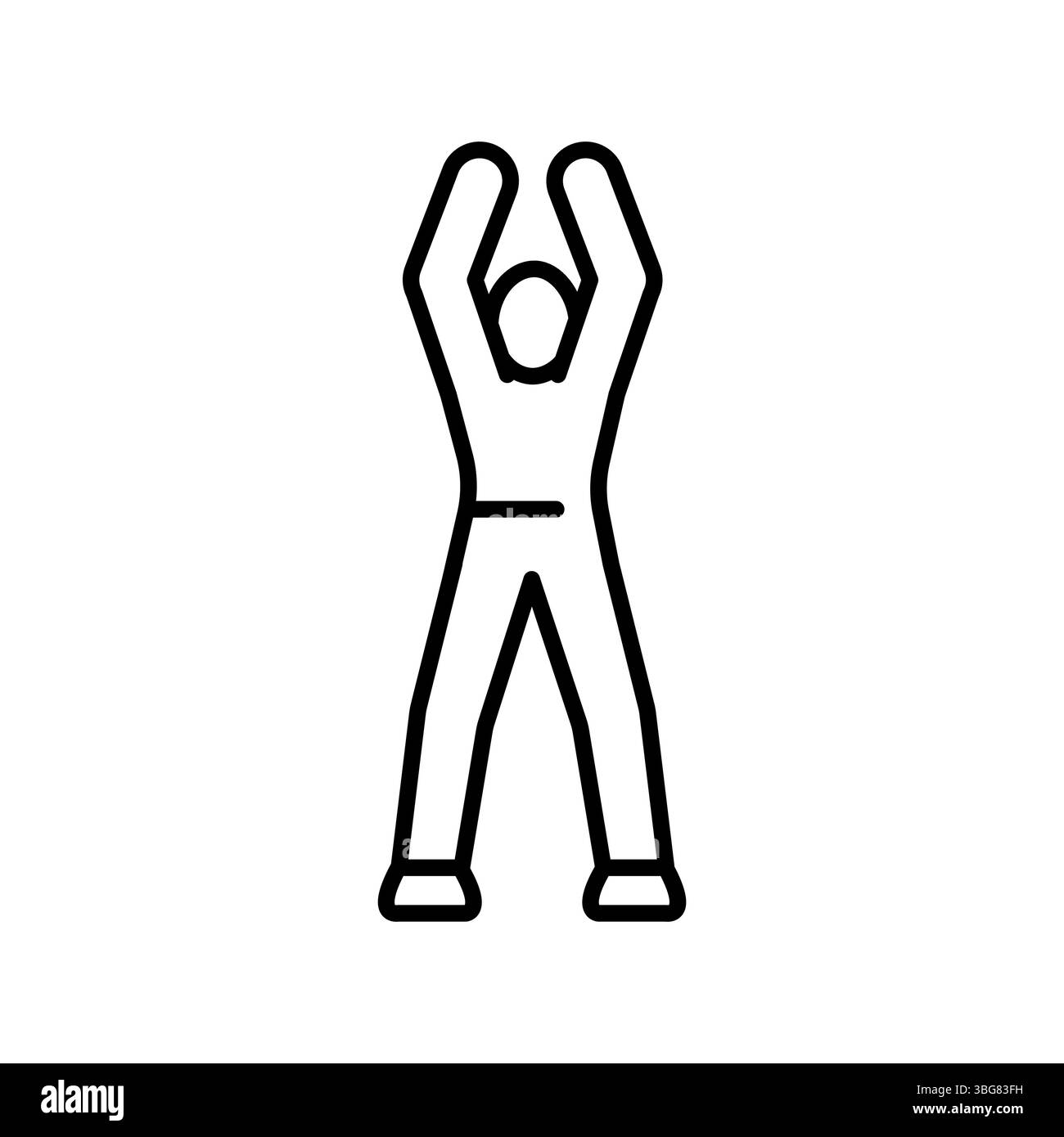 Jumping jacks black line icon for digital and print projects. Minimal ...