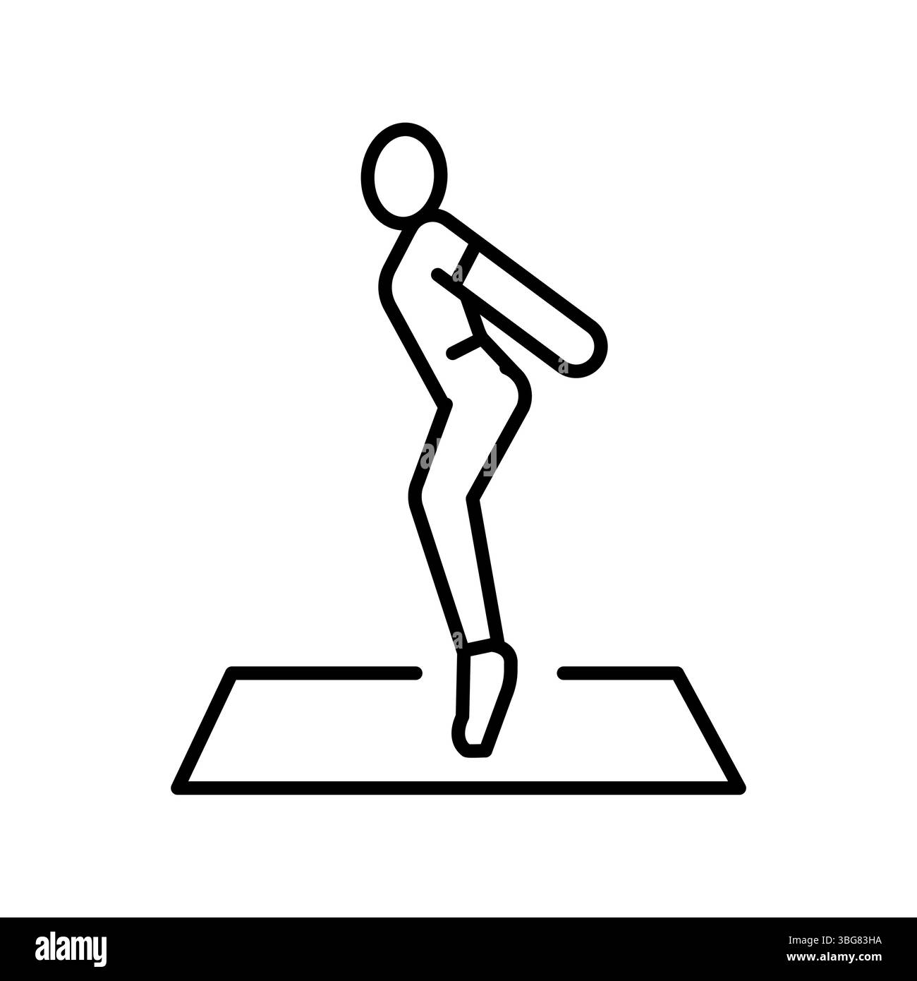 jump squats black line icon for digital and print projects. Minimal ...