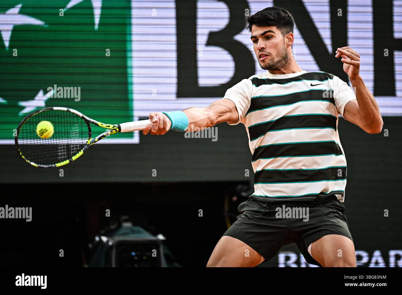 Carlos ALCARAZ of Spain during the tenth day of the Roland-Garros 2025 ...