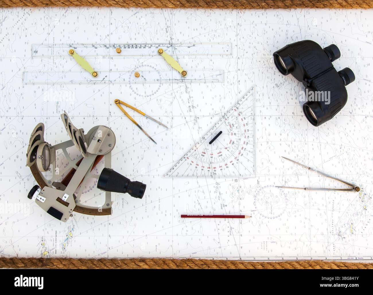 Navigation tools are on the navigation map. Sextant, plotter, divider ...