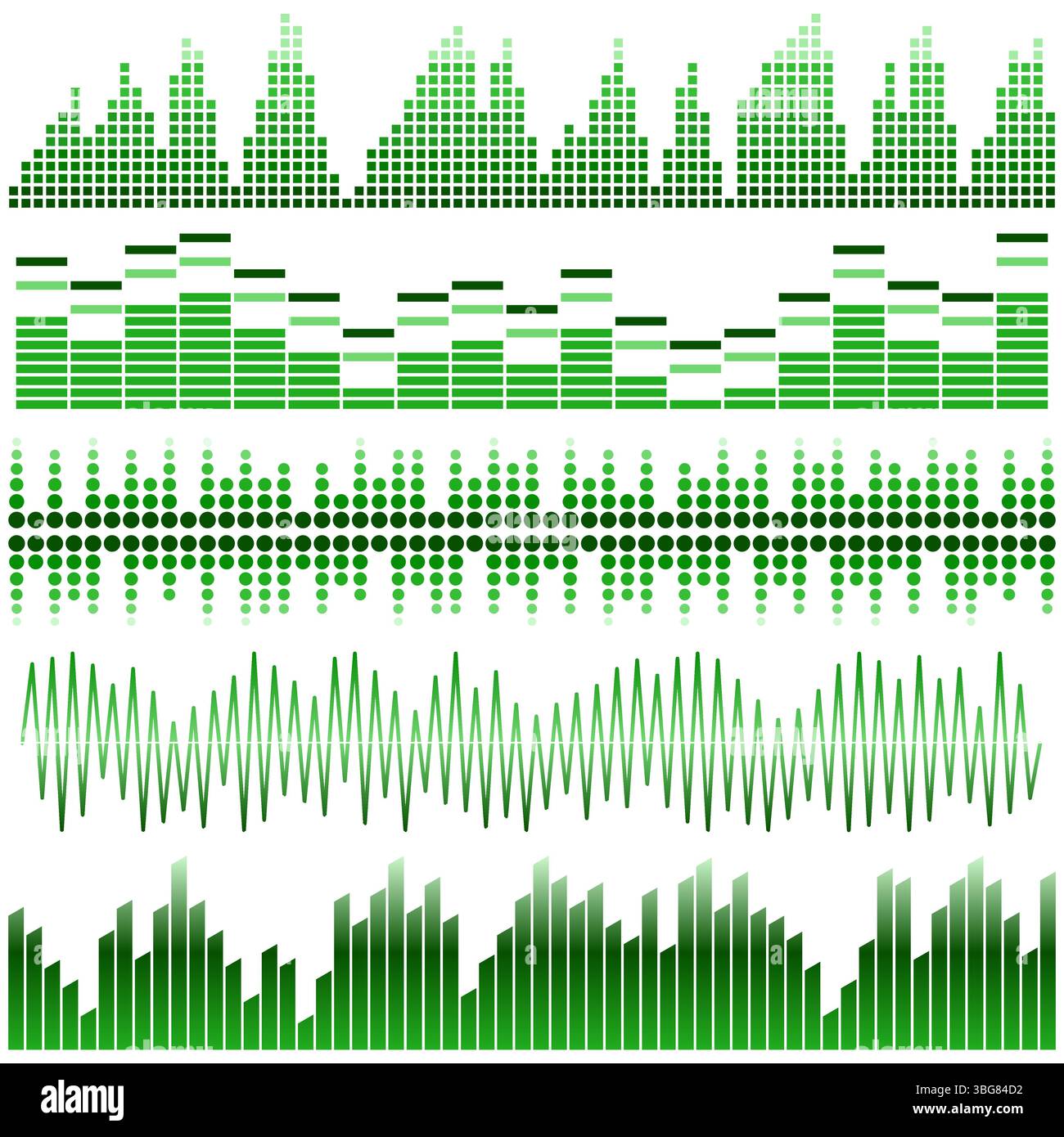 Green audio waveform on white Stock Vector Images - Alamy