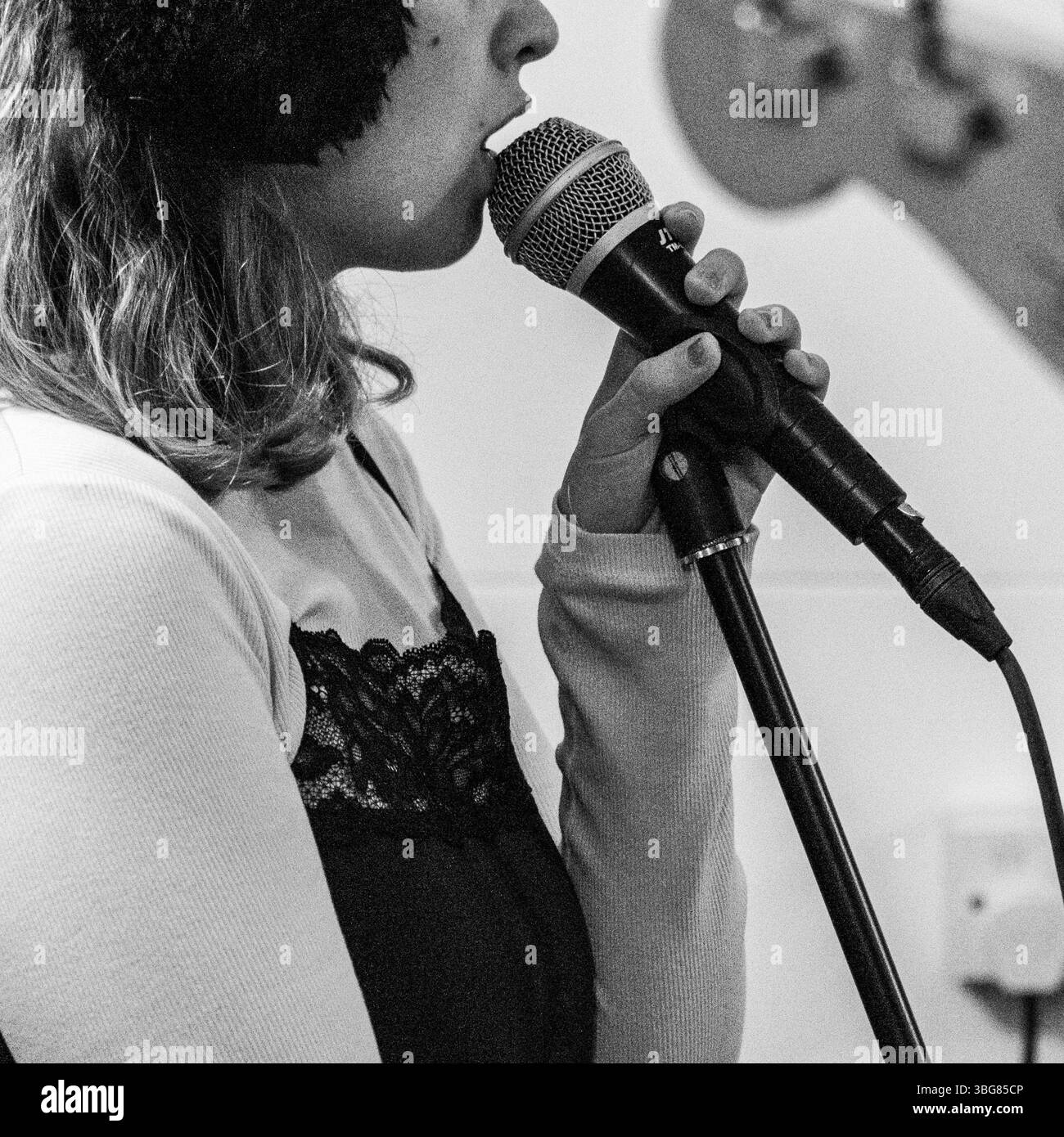 London UK, June 13 2024, Katie Lee Female Bass Player Post Punk Band ...