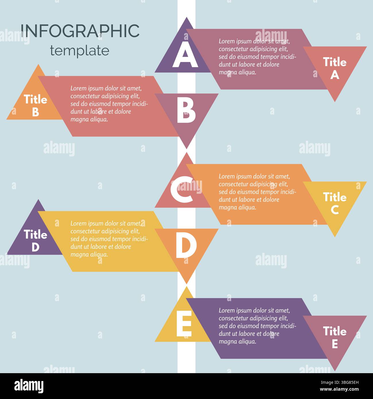 Five steps infographic design elements. Step by step infographic design template. Vector ...
