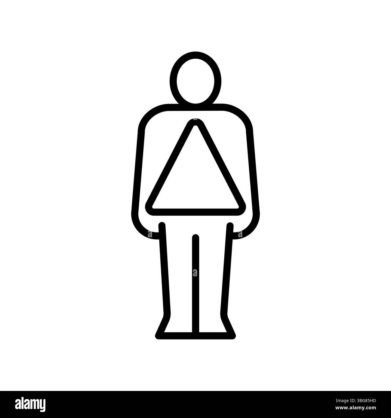 triangle male body type black line icon for digital and print projects ...