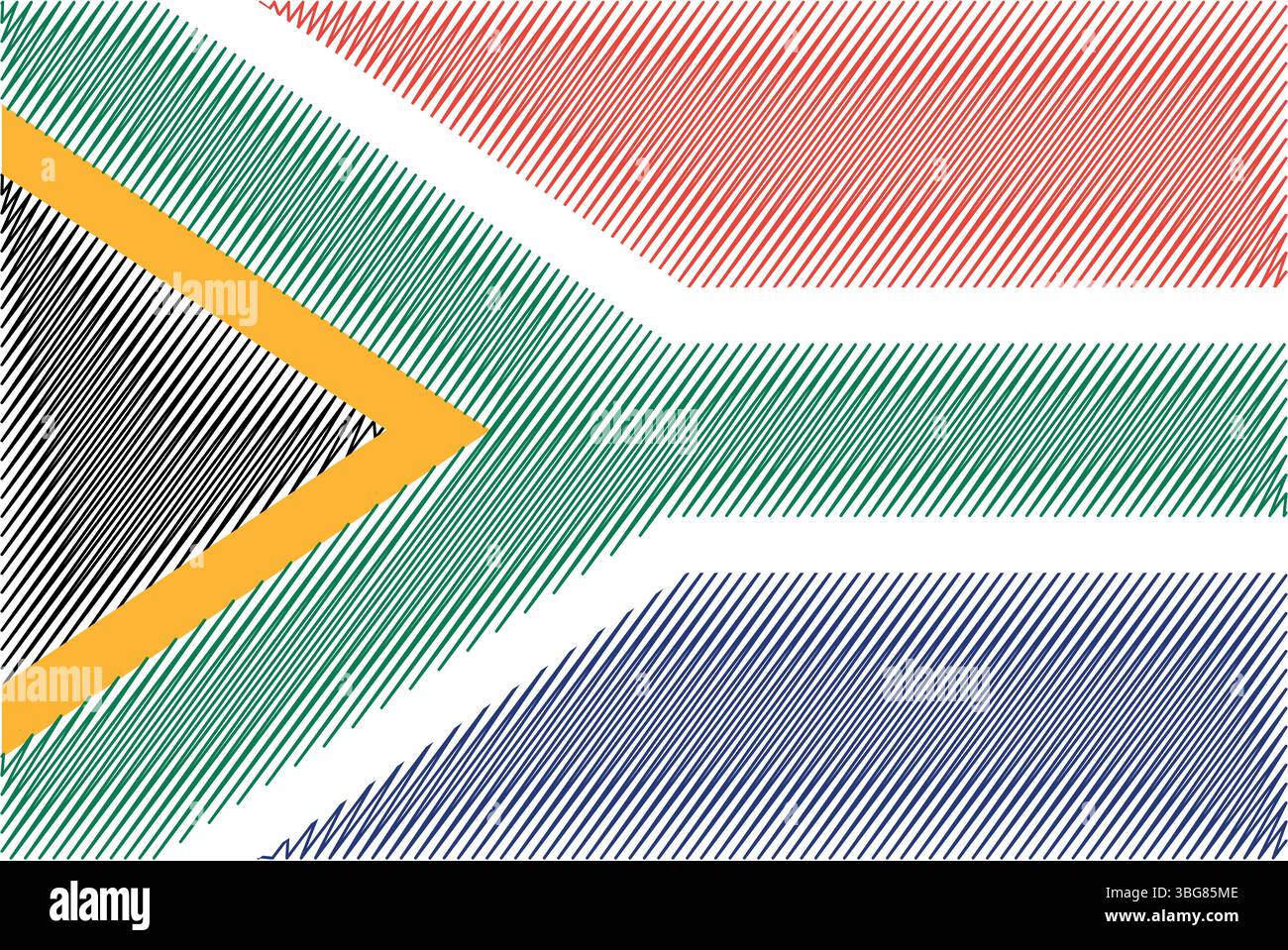 South Africa Freedom Day April 27. Scribble style South Africa flag ...